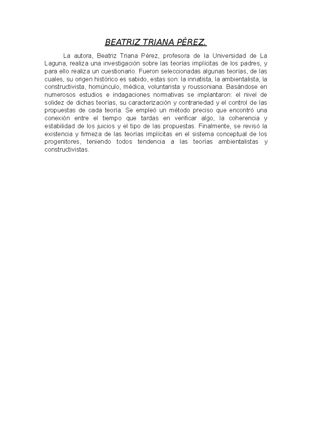 Beatriz Triana Pérez - Información - BEATRIZ TRIANA PÉREZ. La autora ...