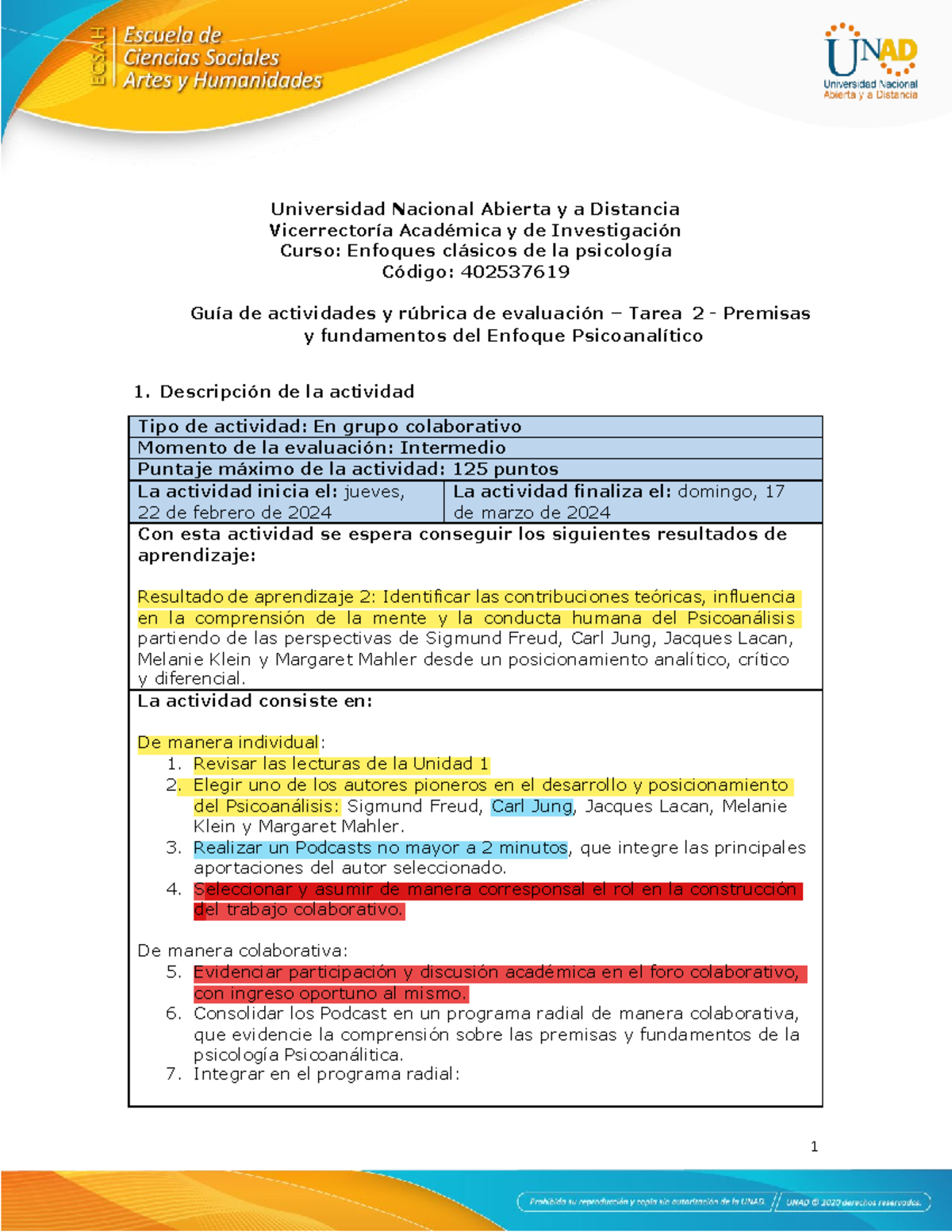 Guía de actividades y rúbrica de evaluación - Unidad 1 - Tarea 2 - Premisas y fundamentos del ...