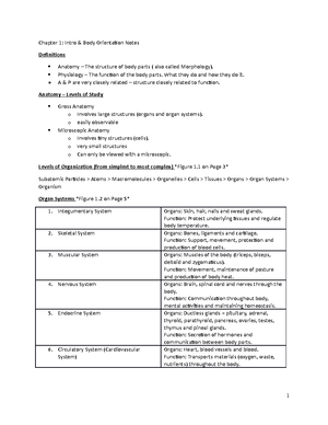 366808542 Anatomy Class Notes - ANATOMY: The study of structure; the ...