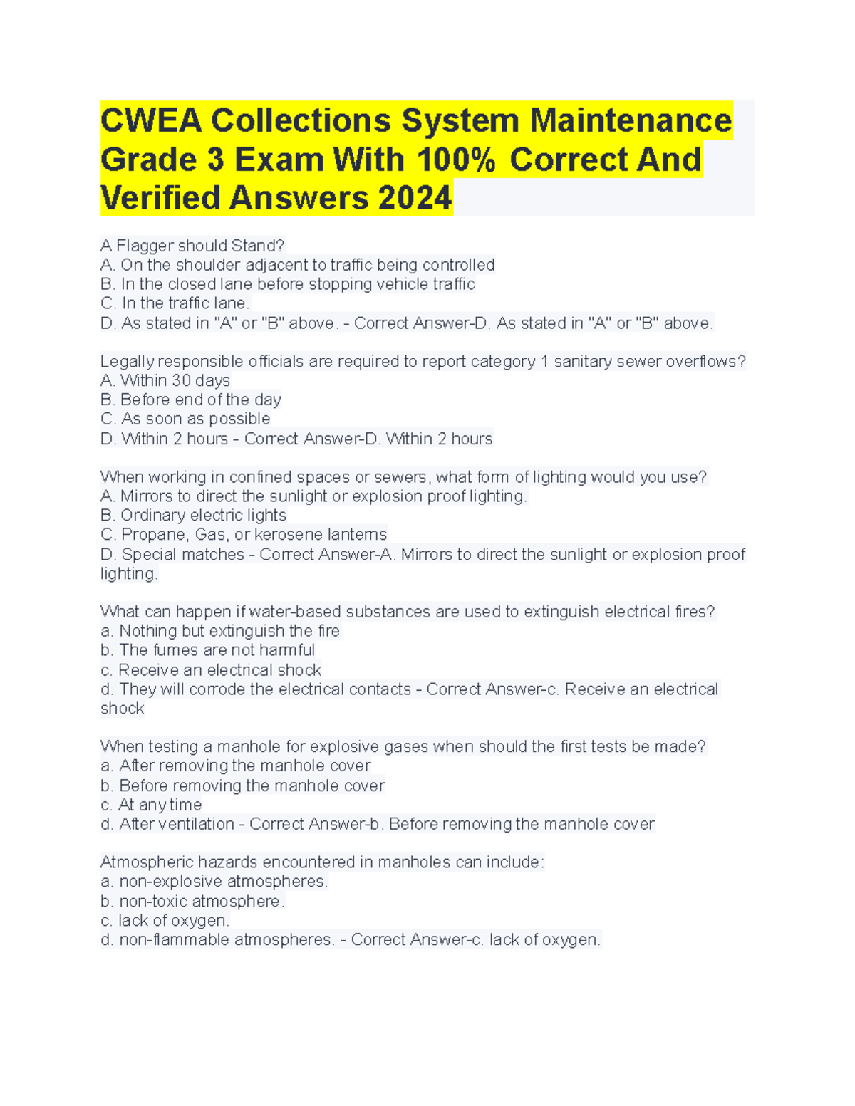 CWEA Collections System Maintenance Grade 3 - On the shoulder adjacent ...