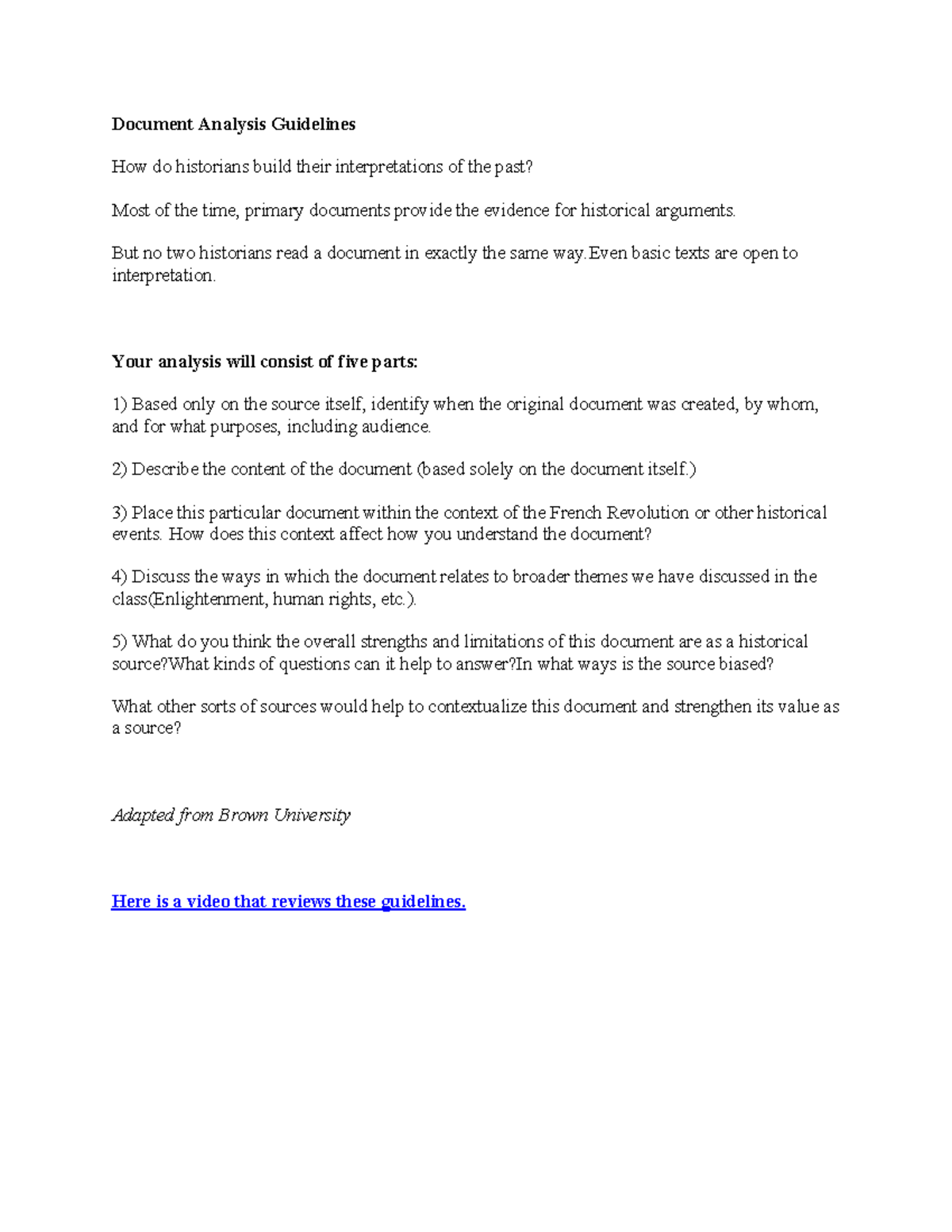 Document Analysis Guidelines,HIEU242 - Document Analysis Guidelines How ...