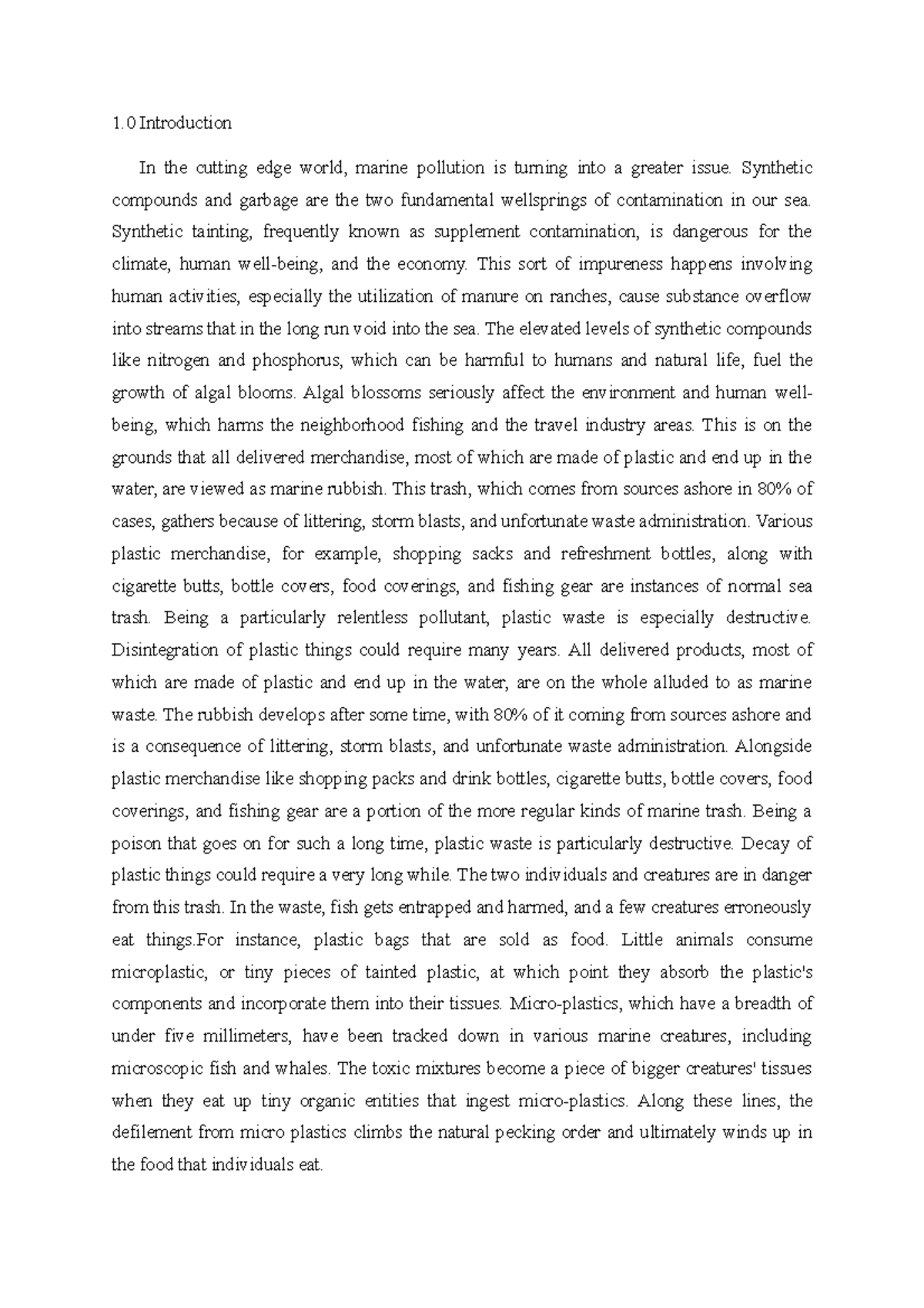 EVA515 Intro - Marine pollution - 1 Introduction In the cutting edge ...