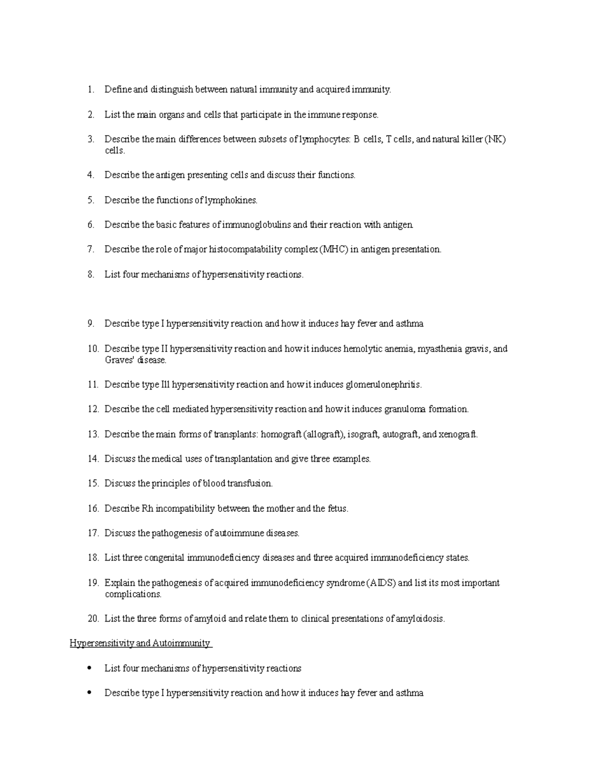 Define and distinguish between natural immunity and acquired immunity ...