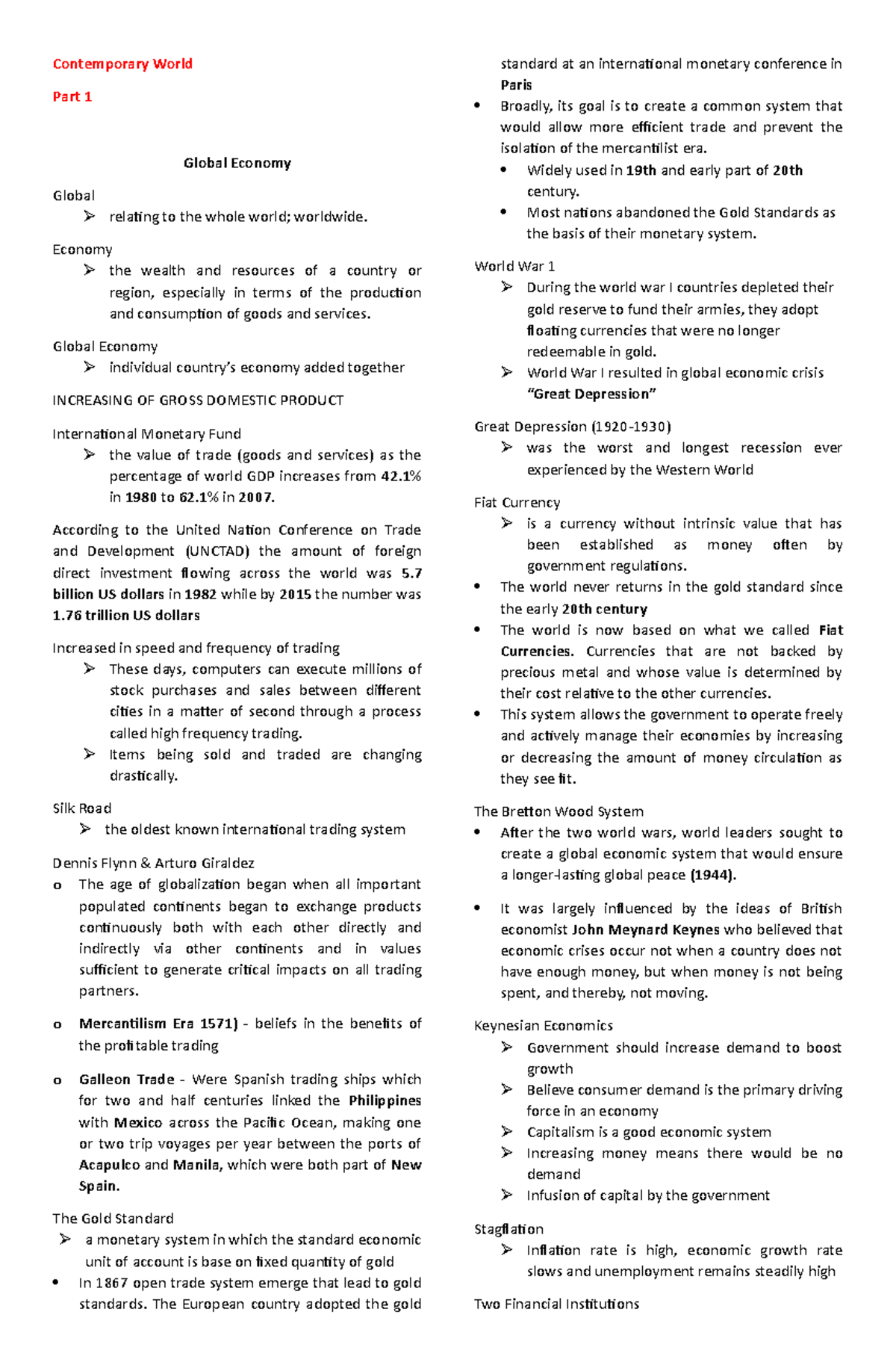 502286463 Contemporary World Part 1 - Contemporary World Part 1 Global ...