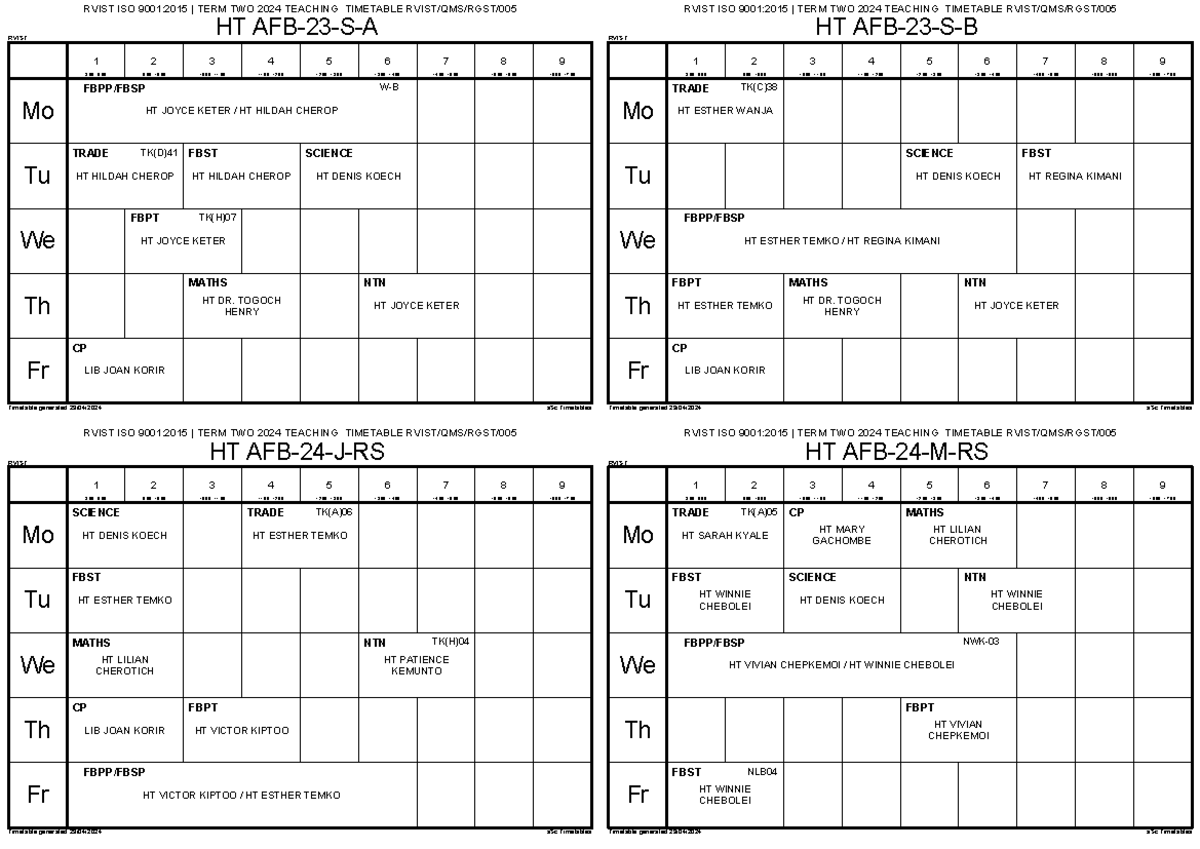 HATS Classes - RVIST Timetable generated:29/04/2024 aSc Timetables FBPP ...