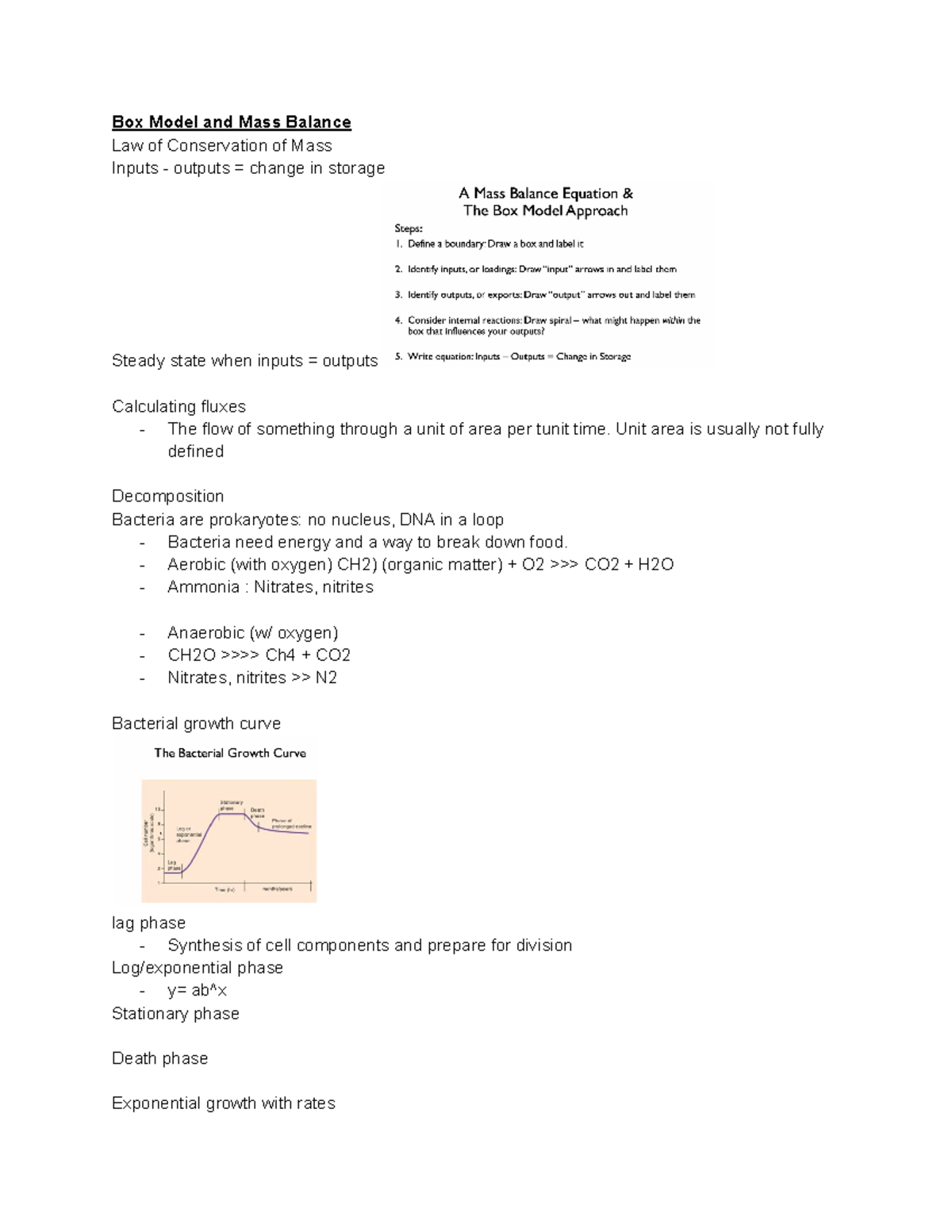 Week 5 1001 - Professor Steve Miller. Box Model and Mass Balance ...