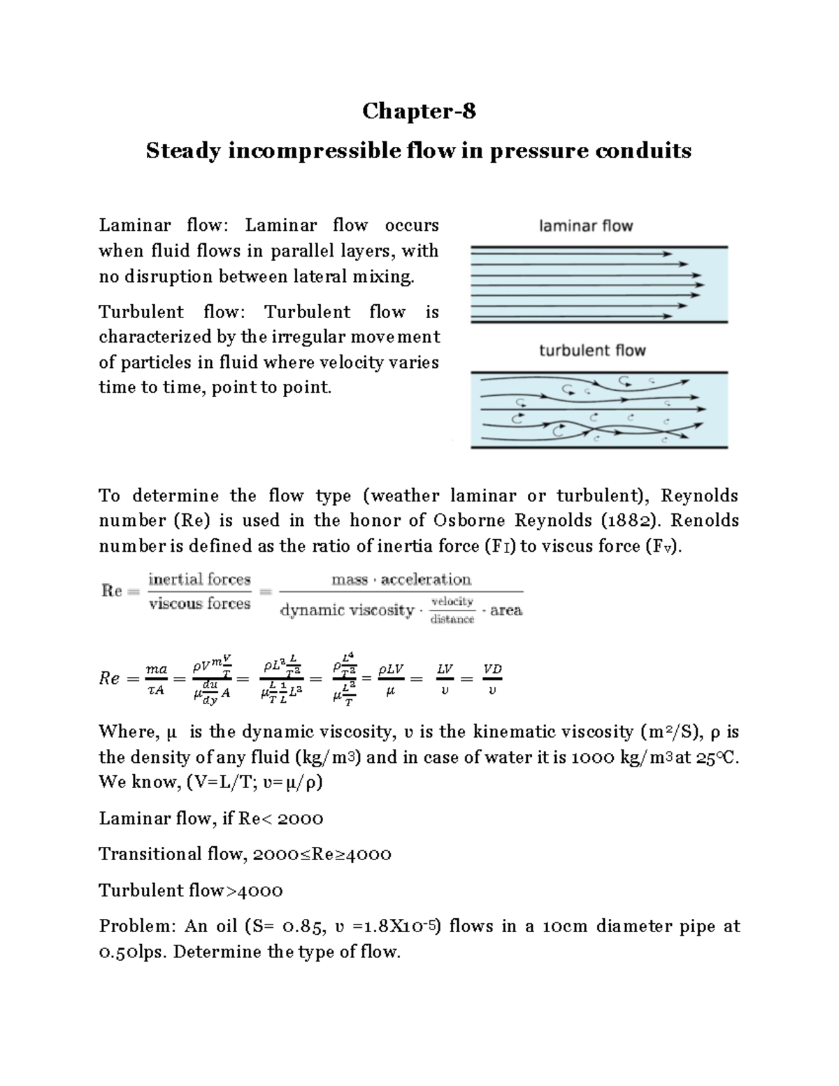 Lecture note on chap 8 - chap 8 of fluid mechanics - Chapter-8 Steady ...