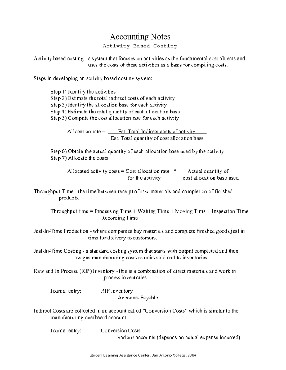 Activity-based-costing - Accounting Notes Activity based costing - a ...