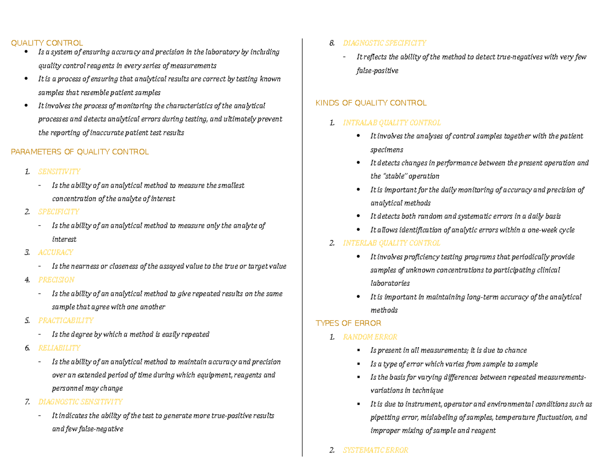 Quality Control - QUALITY CONTROL Is a system of ensuring accuracy and ...