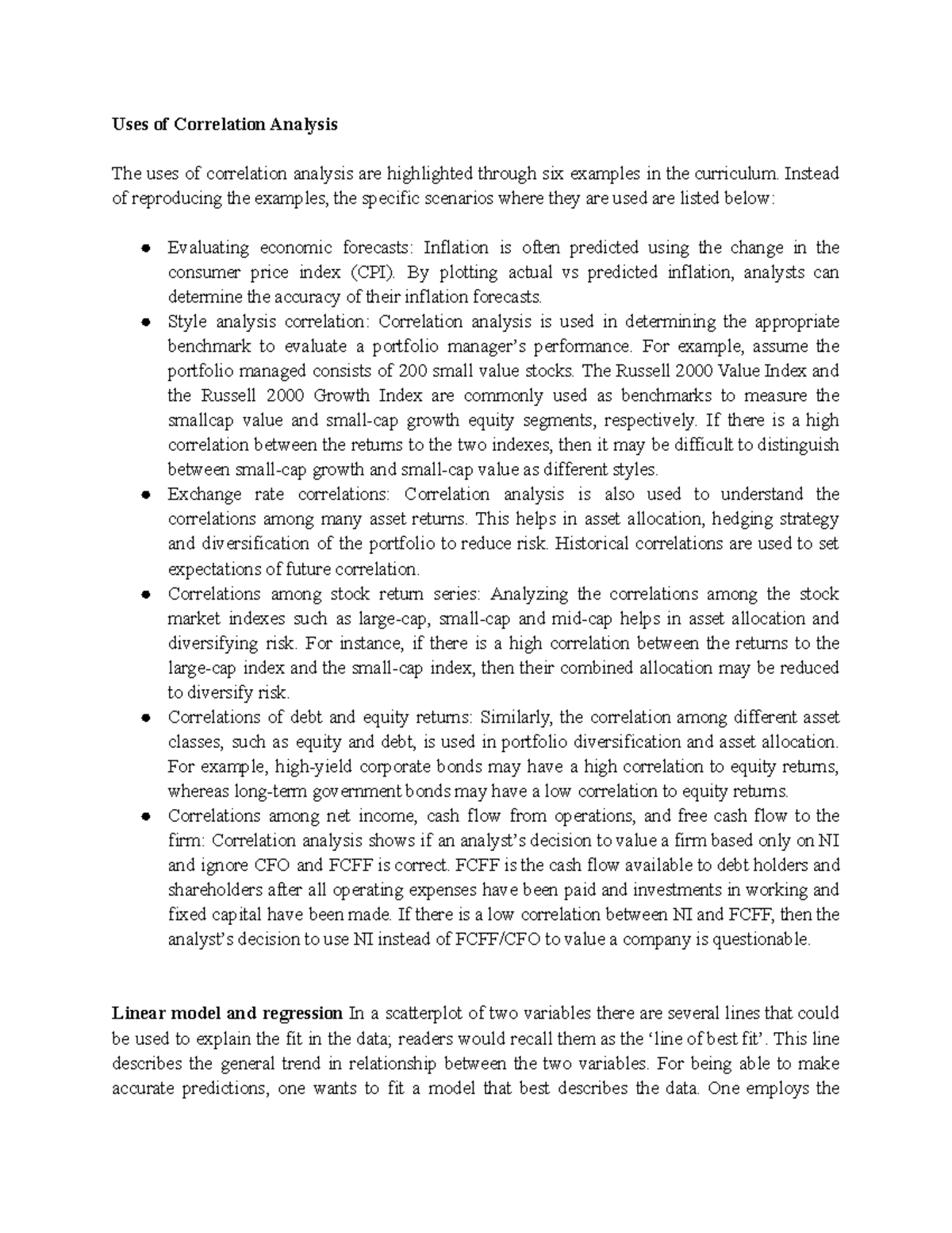 Uses Of Correlation Analysis Instead Of Reproducing The Examples The