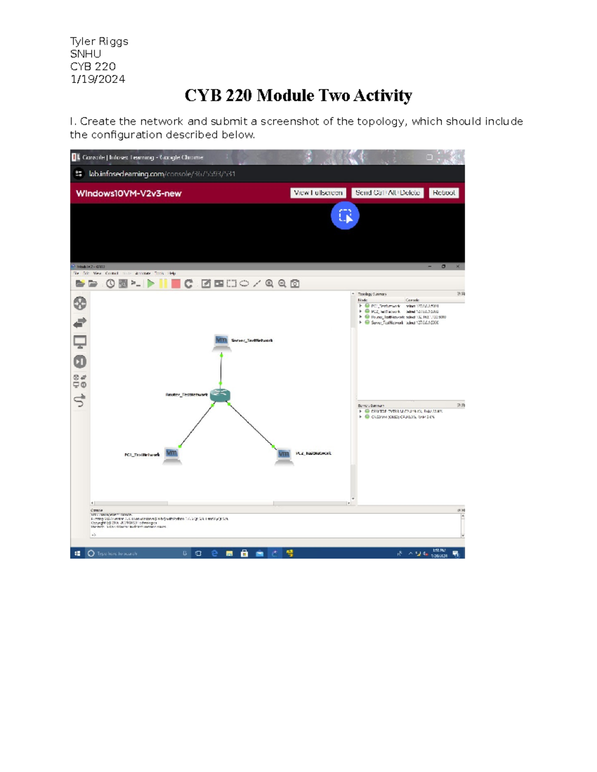 CYB 220 Module Two Activity Tyler Riggs - SNHU CYB 220 1/19/ CYB 220 Module Two Activity I ...