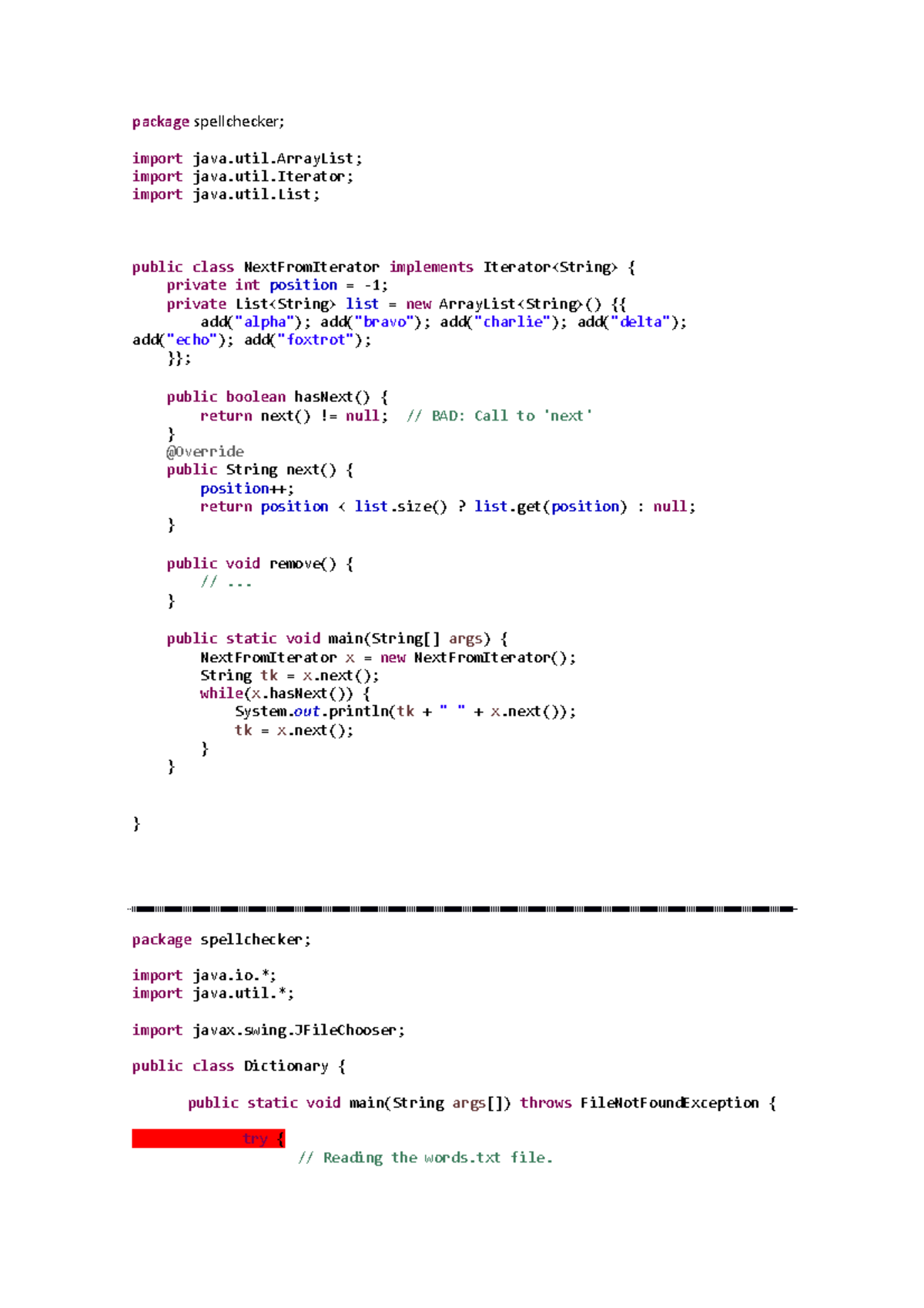 Unit5 lab9 1 - package spellchecker; import java.util; import java.util; import java.util ...
