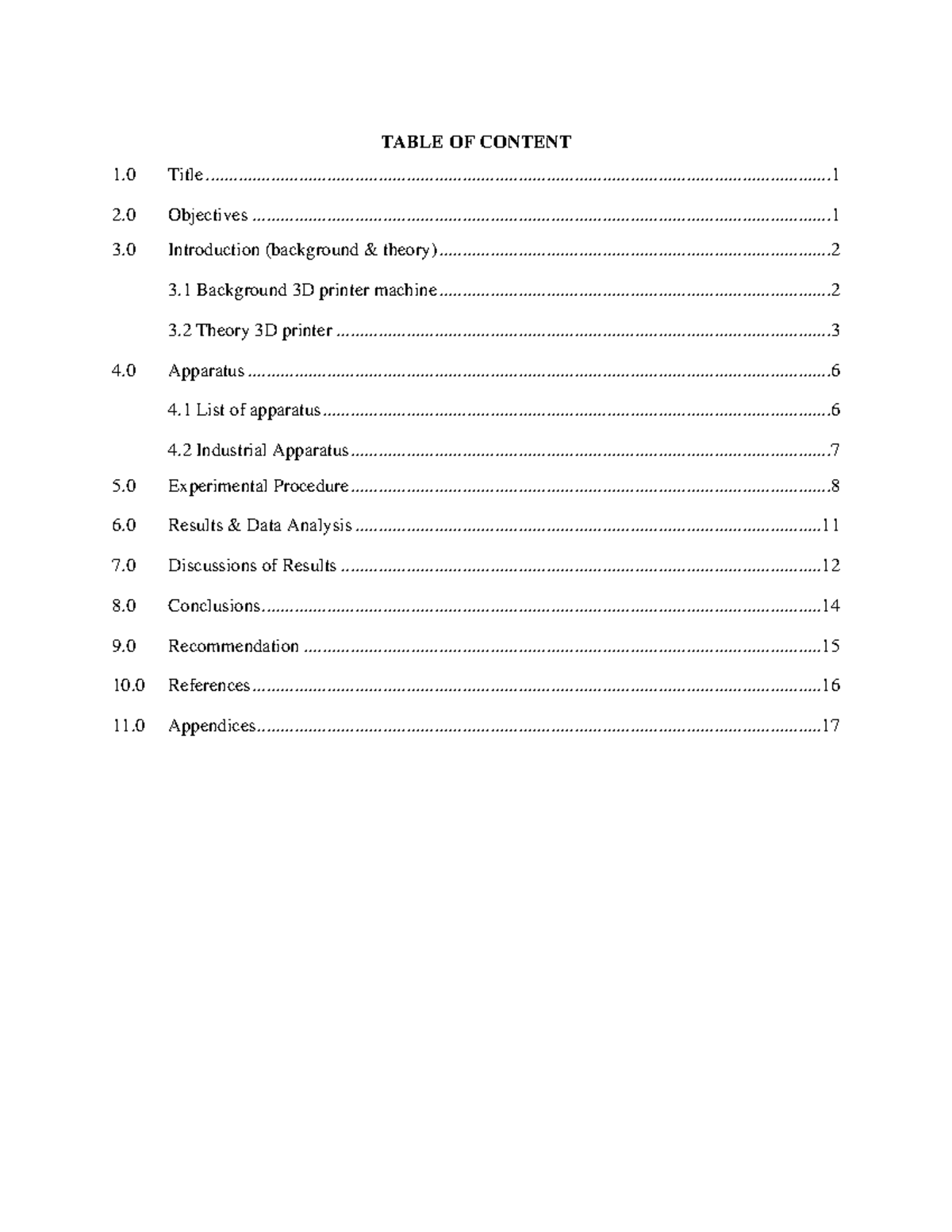 G6 3D Printer uitm shah alam - TABLE OF CONTENT 1 Title - Studocu