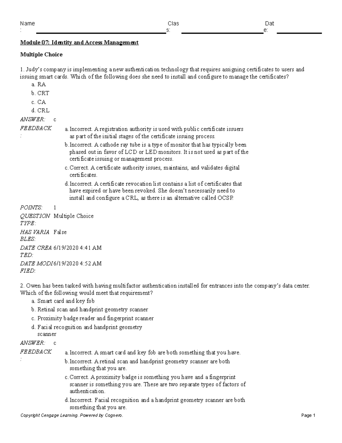 Module 07 Identity and Access Management - : s: e: Module 07: Identity and Access Management ...
