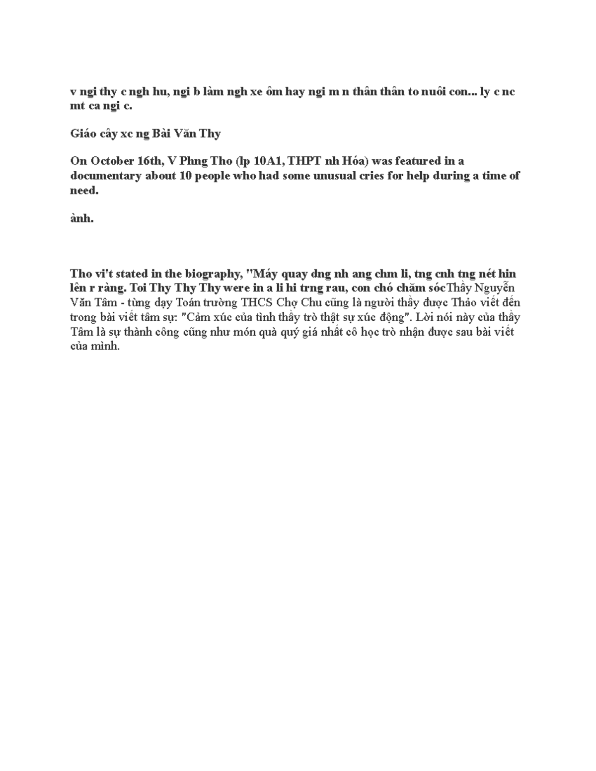 End - toán 2 BLAW 123 - v ngi thy c ngh hu, ngi b làm ngh xe ôm hay ngi m n thân thân to nuôi ...