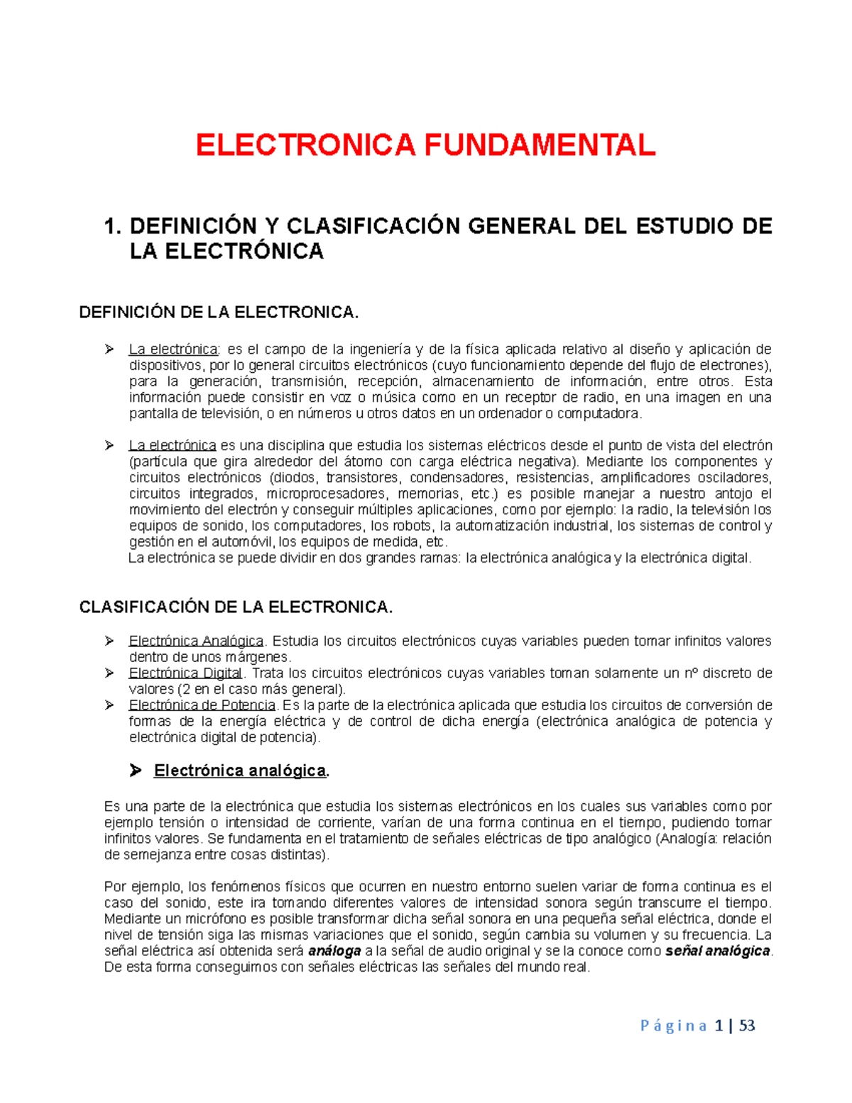 Electronica- Fundamental - ELECTRONICA FUNDAMENTAL 1. DEFINICIÓN Y ...