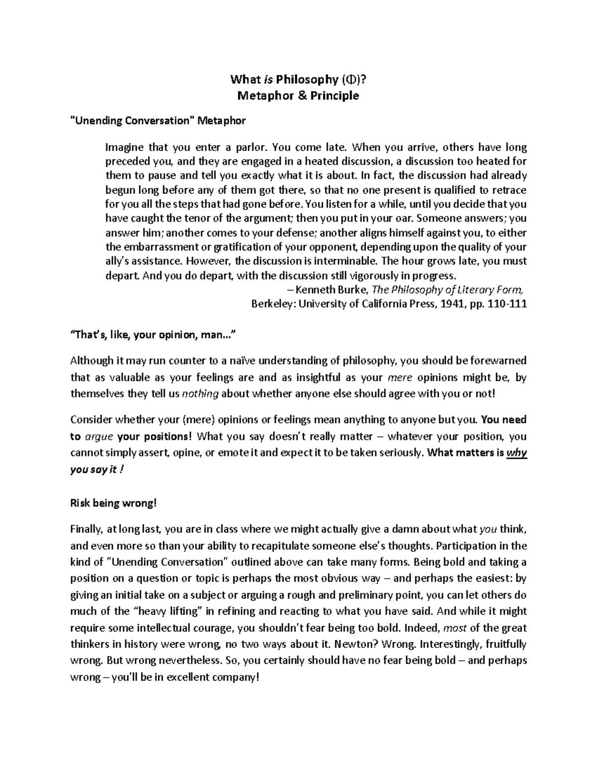 What is Philosophy - Metaphor and principle - What is Philosophy (Φ ...