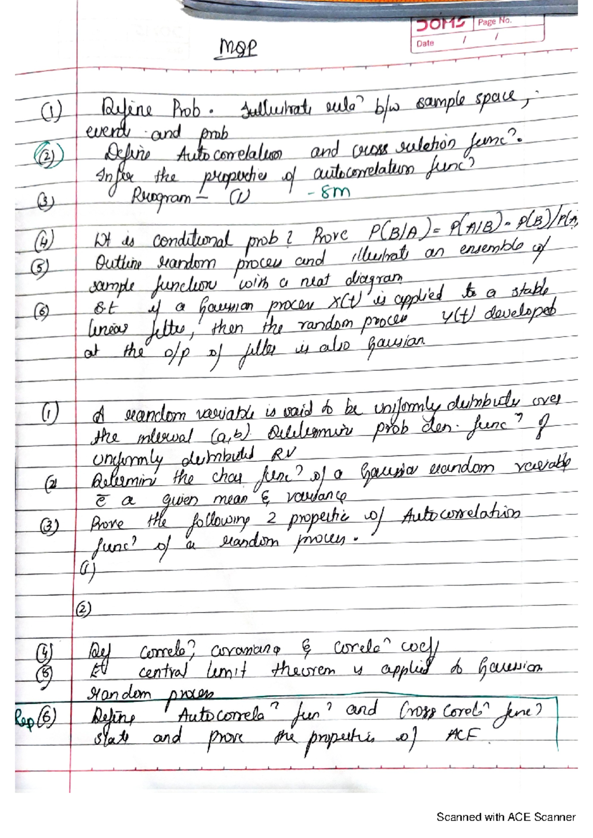 BEC402 Module 1 IMP Questions - DOMS Page No. MQP Date (1) Refine Prob ...
