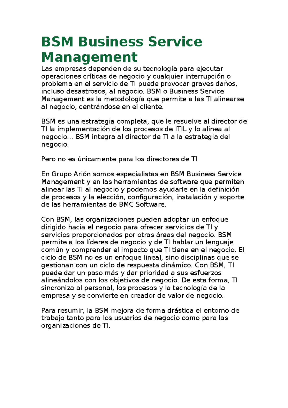 BSM Business Service Management - BSM Business Service Management Las ...