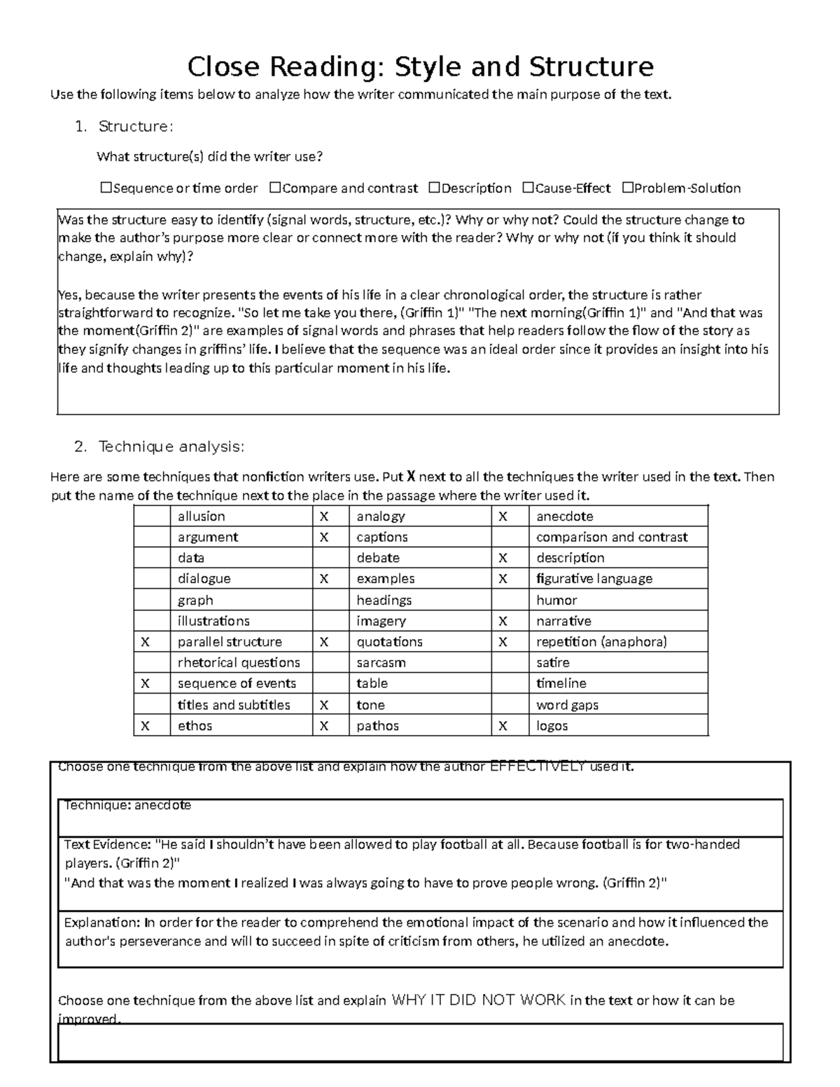 Letter+to+NFL+GMs+Close+Reading-+Style+and+Structure - Close Reading ...