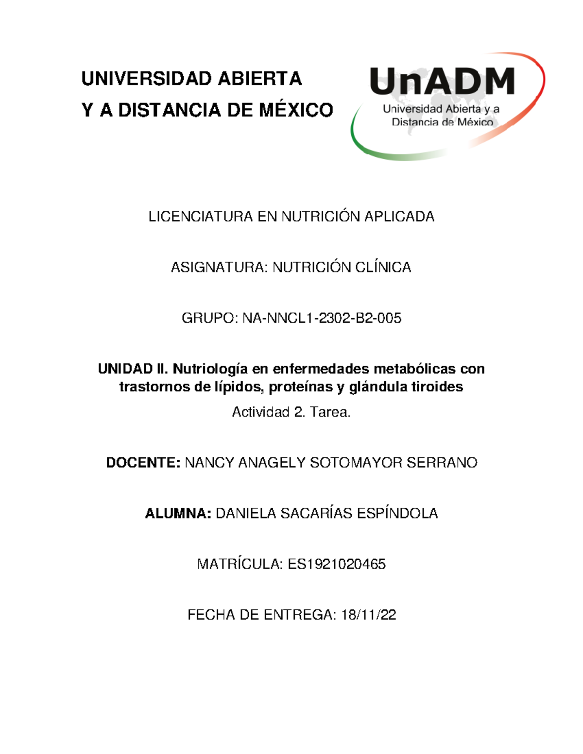 NCL1 U2 A2 DASE - UNIVERSIDAD ABIERTA Y A DISTANCIA DE MÉXICO ...