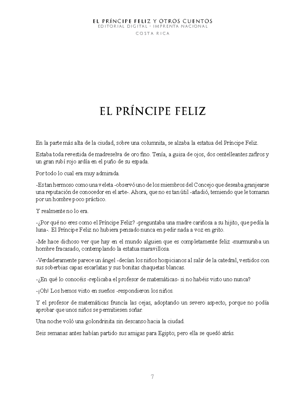 El principe Feliz - educación - C O S T A R I C A EL PRÍNCIPE FELIZ En ...