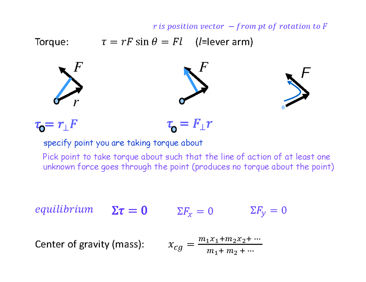 33. Review Torque - Thermal expansion and Old exam Q - Torque: 𝜏 ൌ 𝑟𝐹 ...