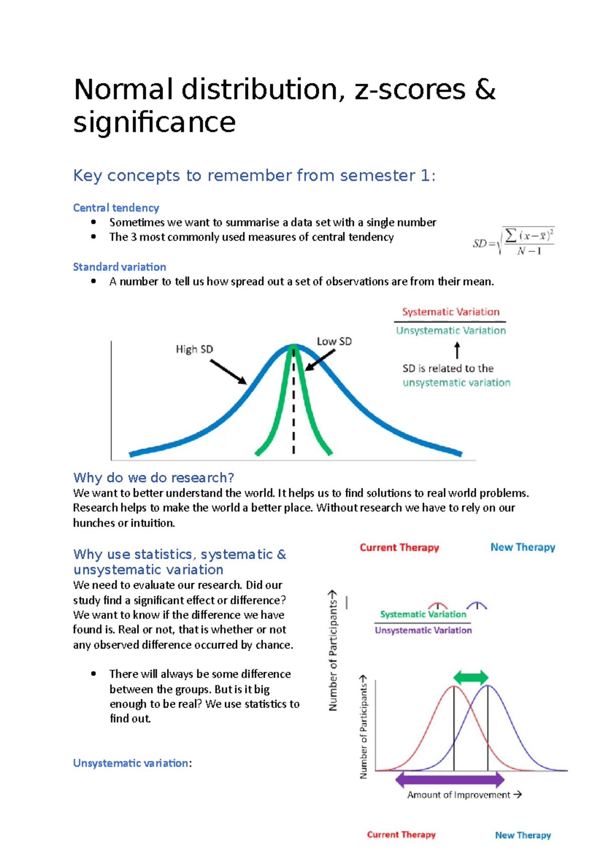 Normal distribution, z-scores & significance - Normal distribution, z ...