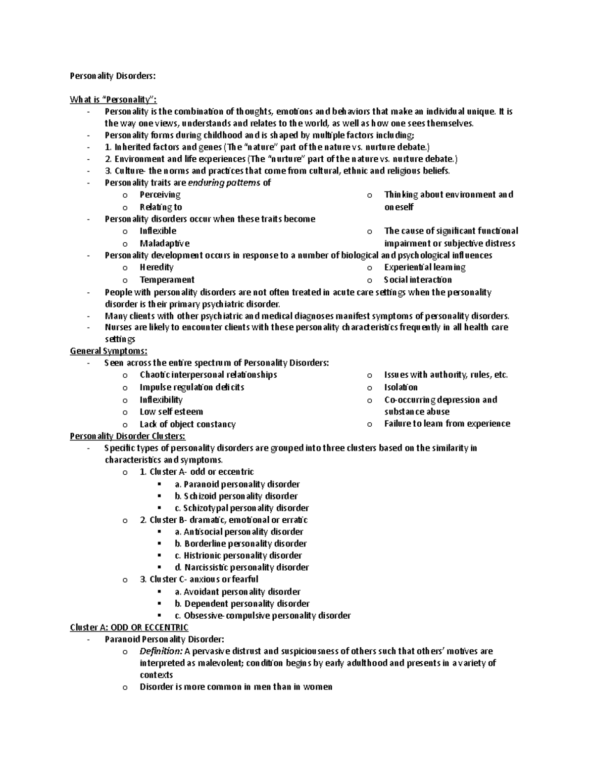 Personality Disorders - Personality Disorders: What is “Personality ...