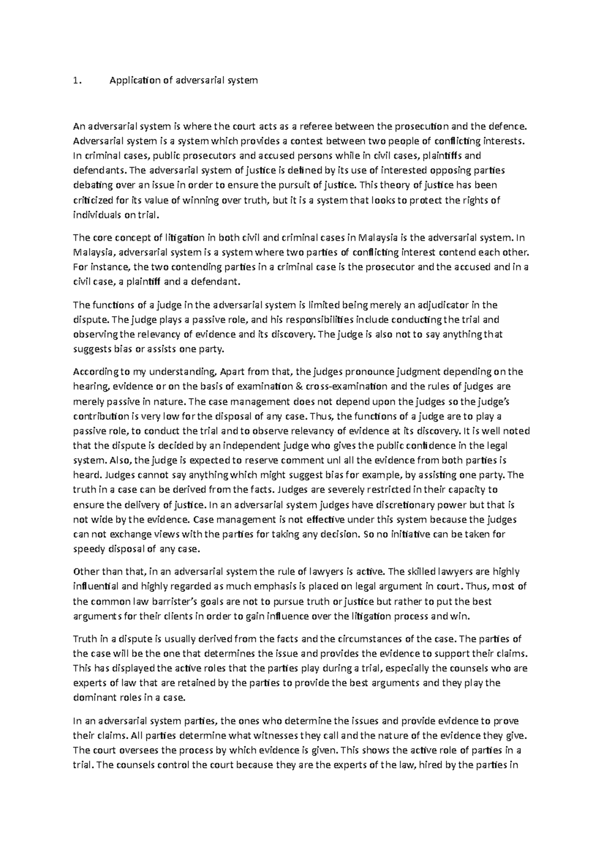 Application of Adversarial System - Application of adversarial system ...