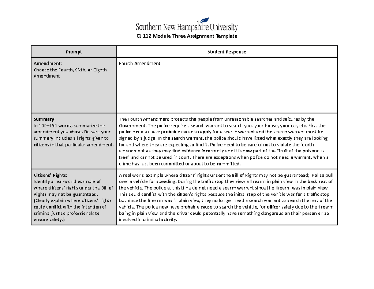 CJ 112 Module Three Assignment Template - CJ 112 Module Three ...