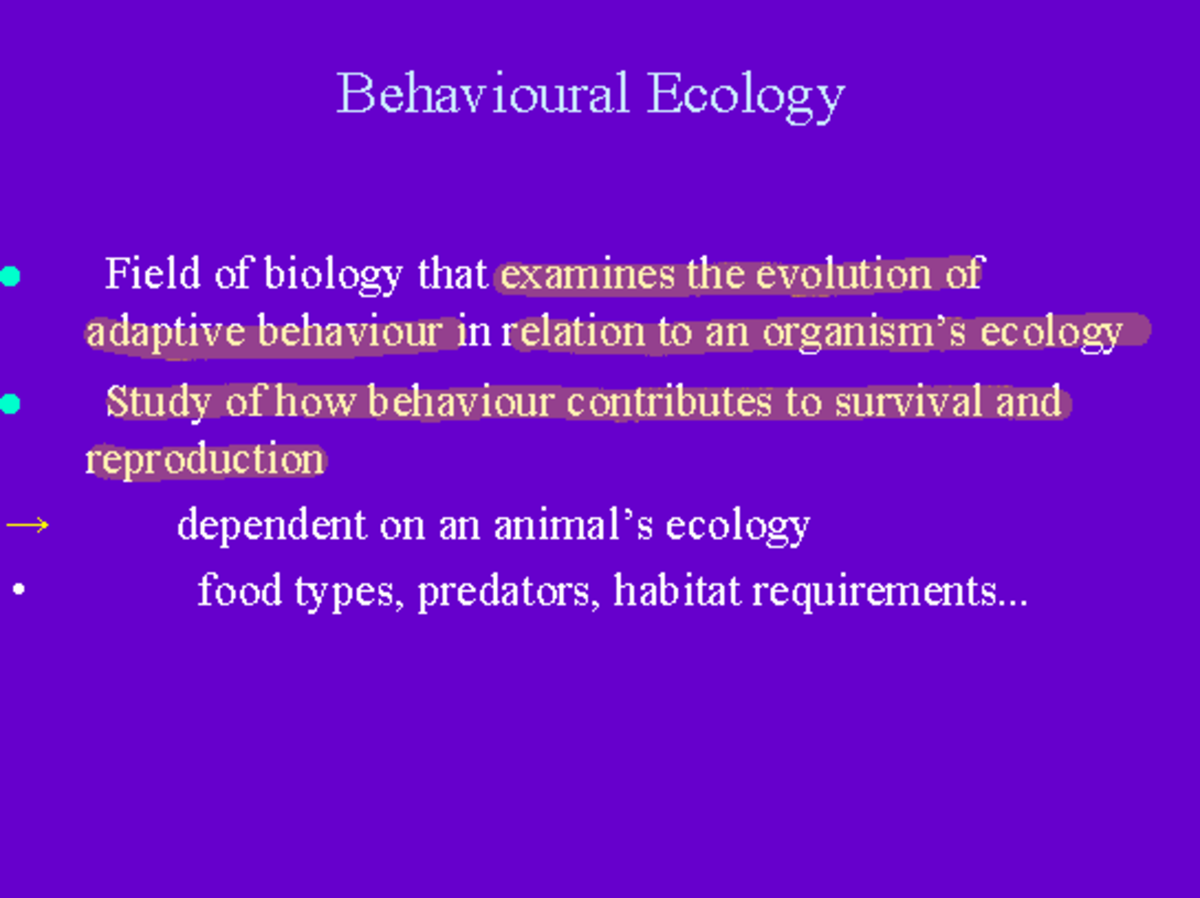 Lect 1 - Sept 8 -Course Intro - Behavioural Ecology Field of biology ...