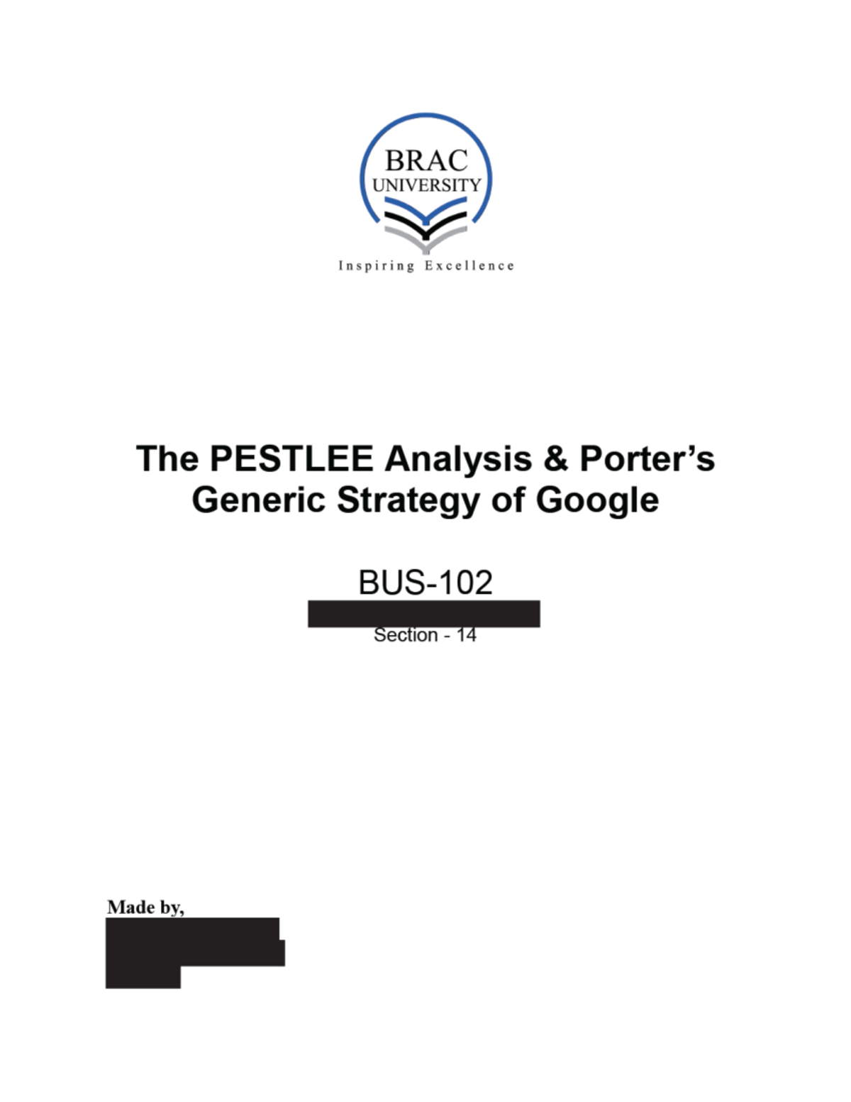 [BUS102] - Assignment-1 - Table of Contents Task 1: PESTLEE Analysis ...