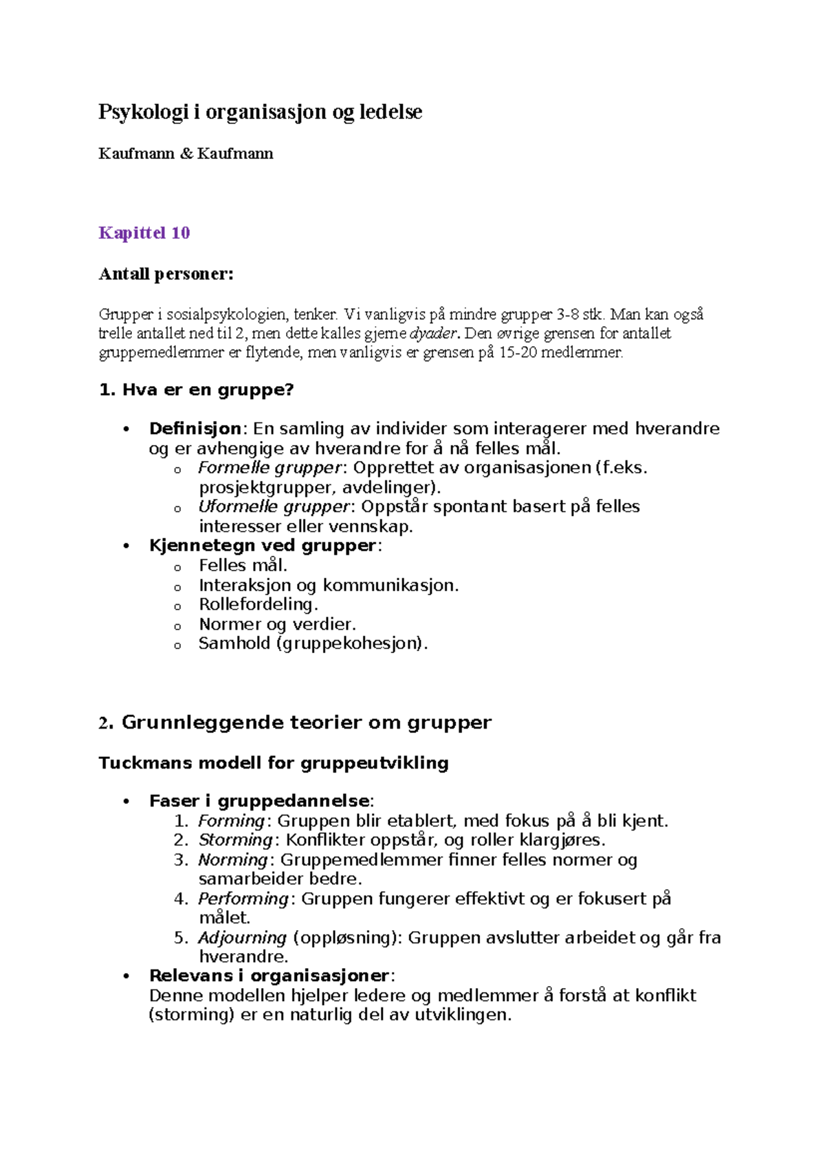 Psykologi i organisasjon og ledelse - Psykologi i organisasjon og ledelse Kaufmann & Kaufmann ...