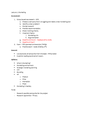 Lecture 5 Segmenting, Targeting and Positioning - Principles of Marketing Lecture 5: Segmenting ...