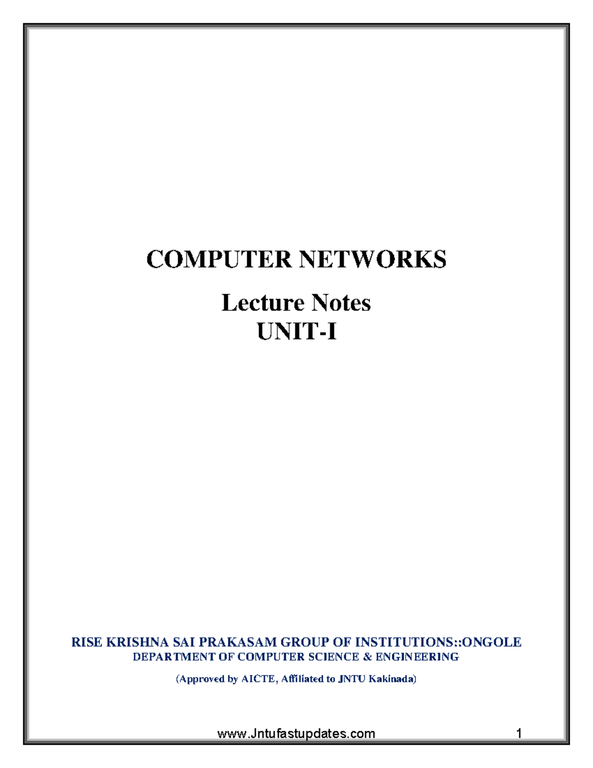 CN R19 -UNIT-1 - this meterial for bca computer networks - COMPUTER ...