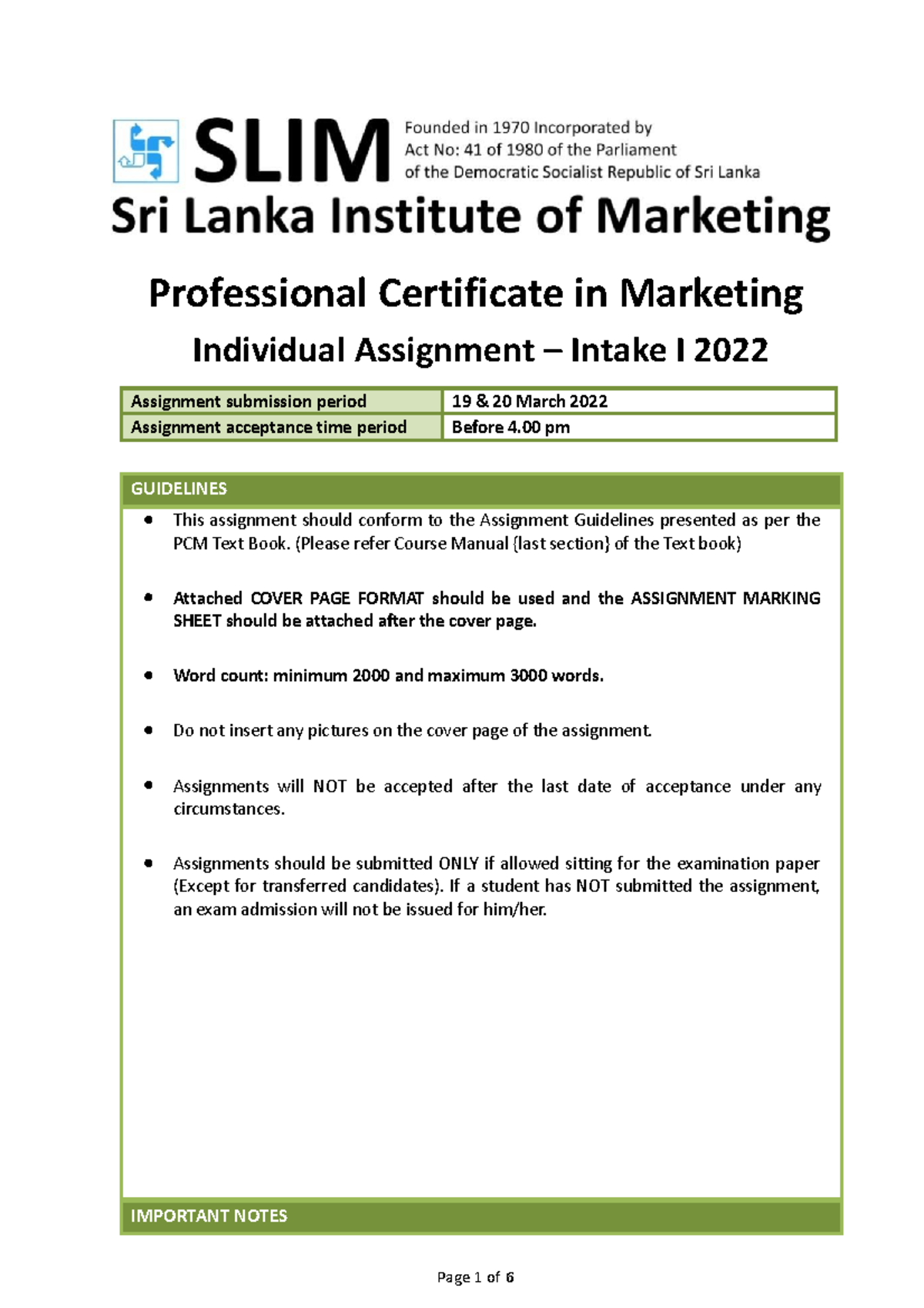 PCM I 2022 Assignment - usefull - Page 1 of 6 Professional Certificate ...