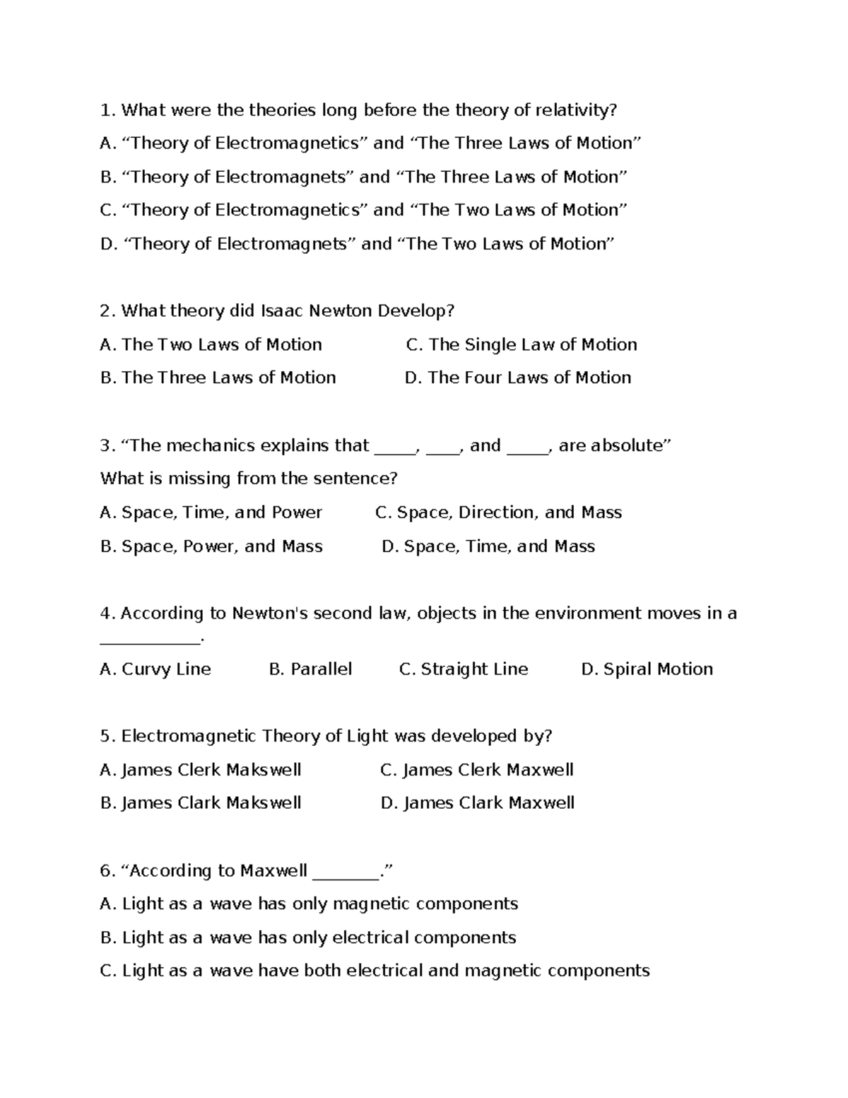 Module 13 Quiz Physci Caballes - What were the theories long before the ...