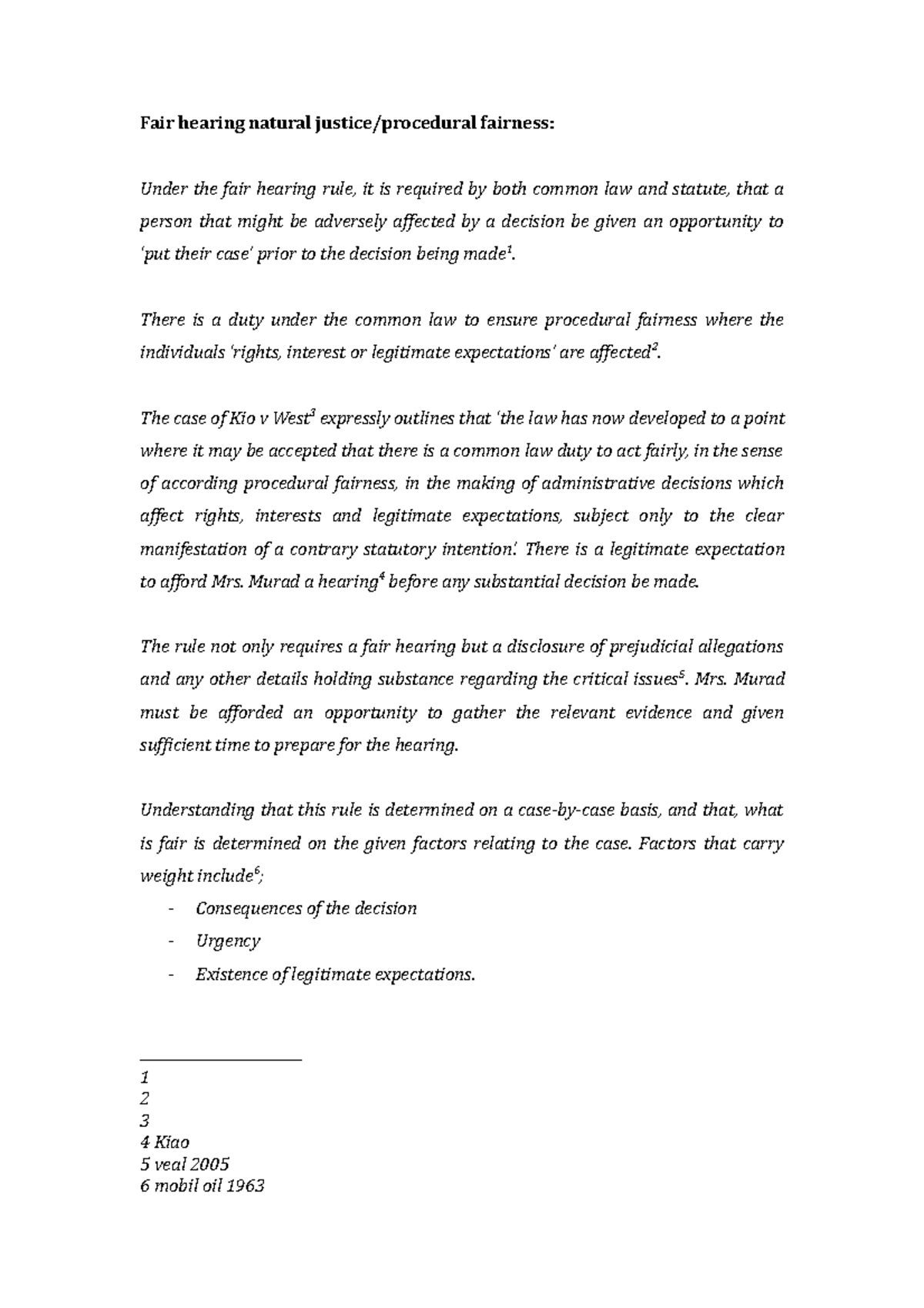 Fair hearing natural justice - Fair hearing natural justice/procedural ...