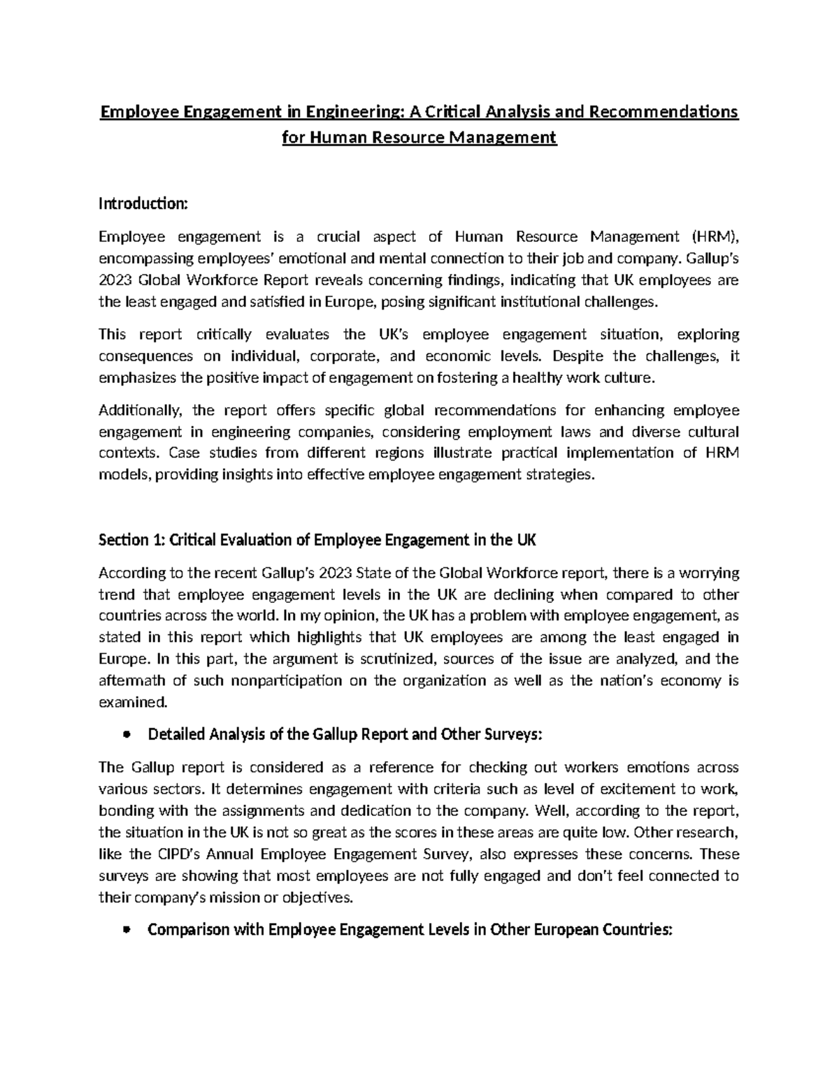 Hunain-HRMS - NOtes - Employee Engagement in Engineering: A Critical ...