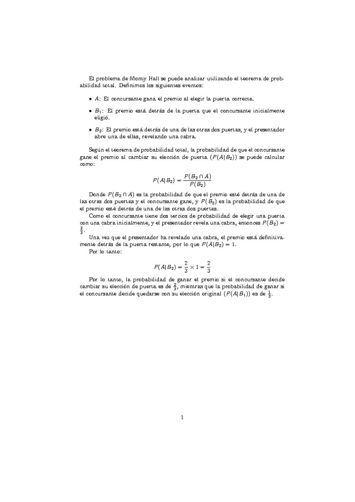 el problema de monty - El problema de Monty Hall se puede analizar ...