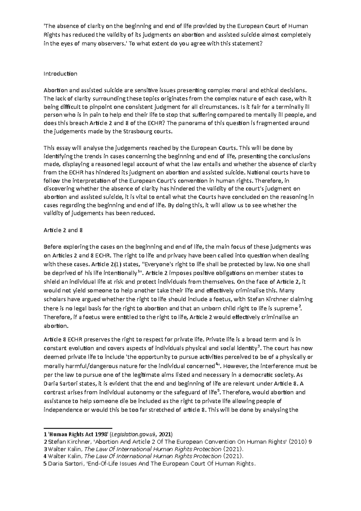 Human right - Exam question - Rights has reduced the validity of its ...