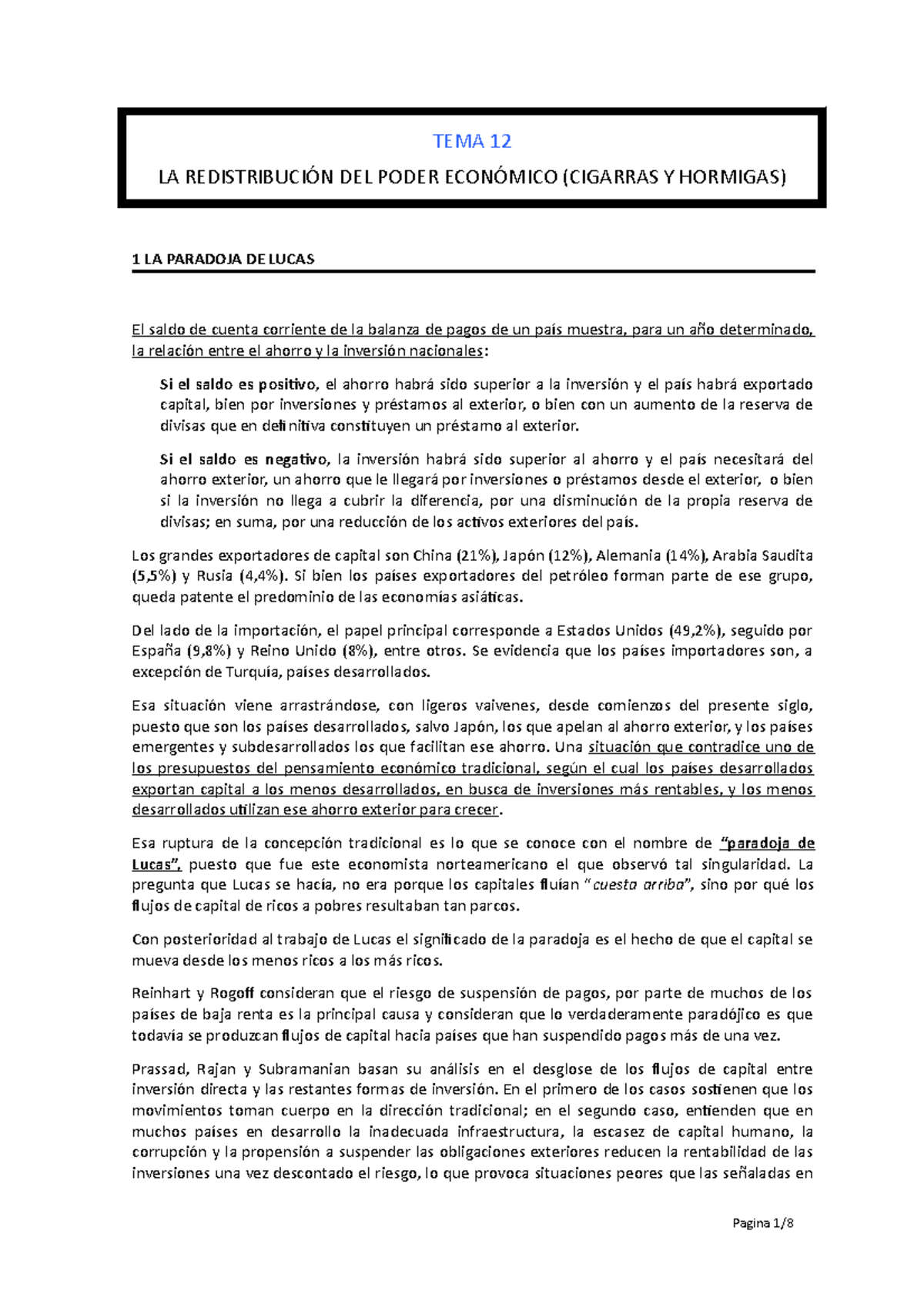 12. Resumen La redistribución del poder económico - TEMA 12 LA ...