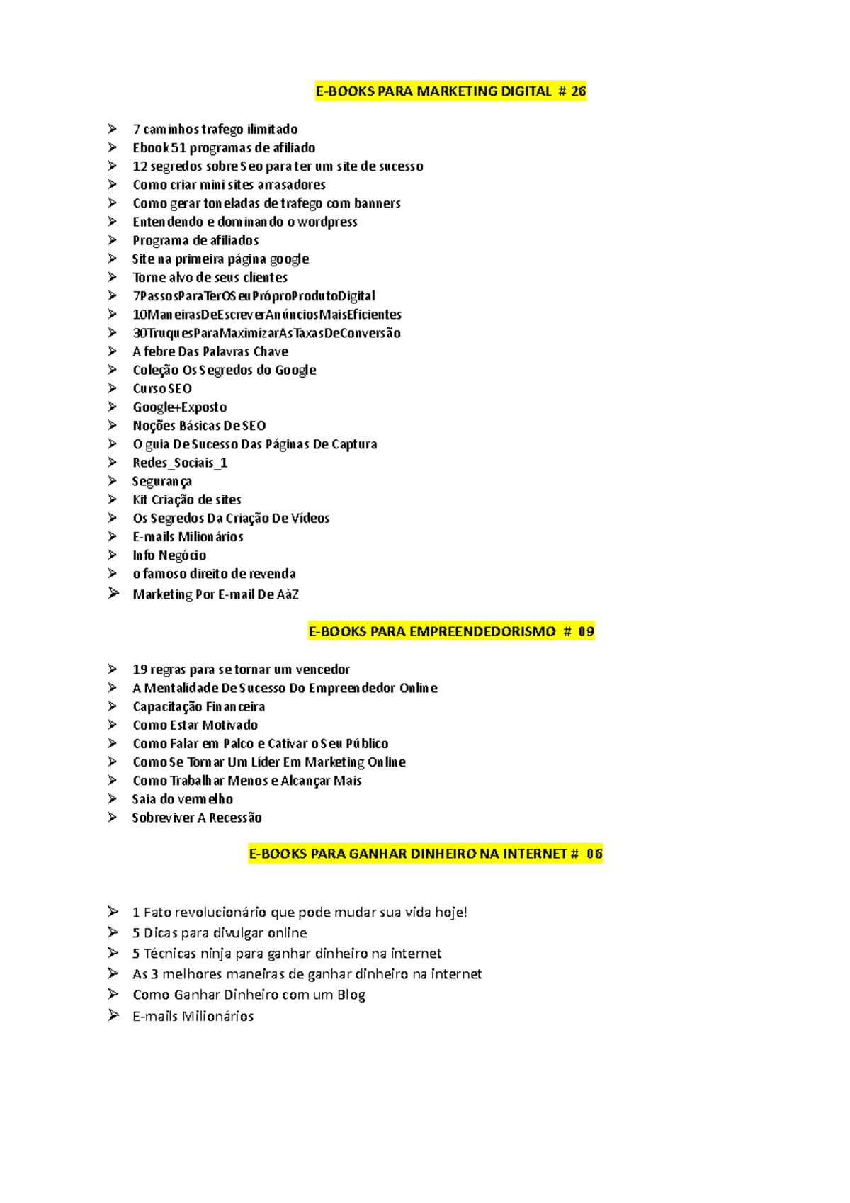 Lista plr power 69 - Oi gente - E-BOOKS PARA MARKETING DIGITAL # 26 7 ...