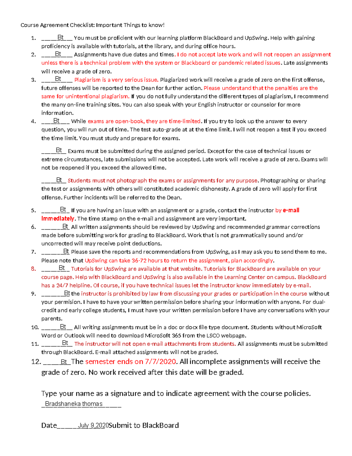 Online Course Checklist 6 28 2020-pdffiller - Course Agreement ...