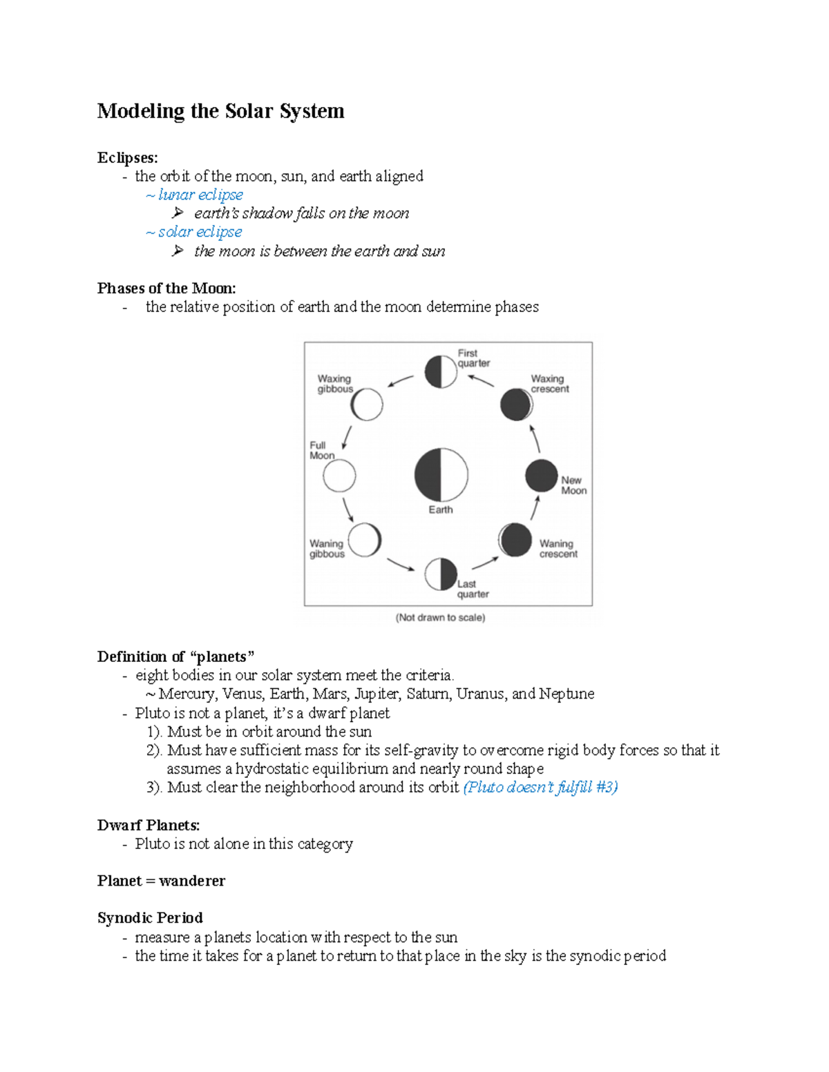 SCI-1000 - Modeling the Solar System - Modeling the Solar System ...