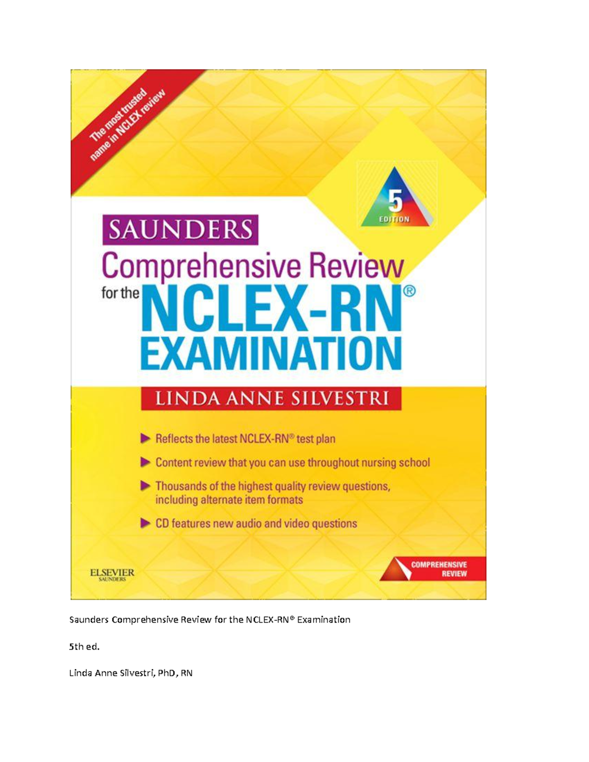Pdfcoffee - Nclex - Saunders Comprehensive Review for the NCLEX-RN ...