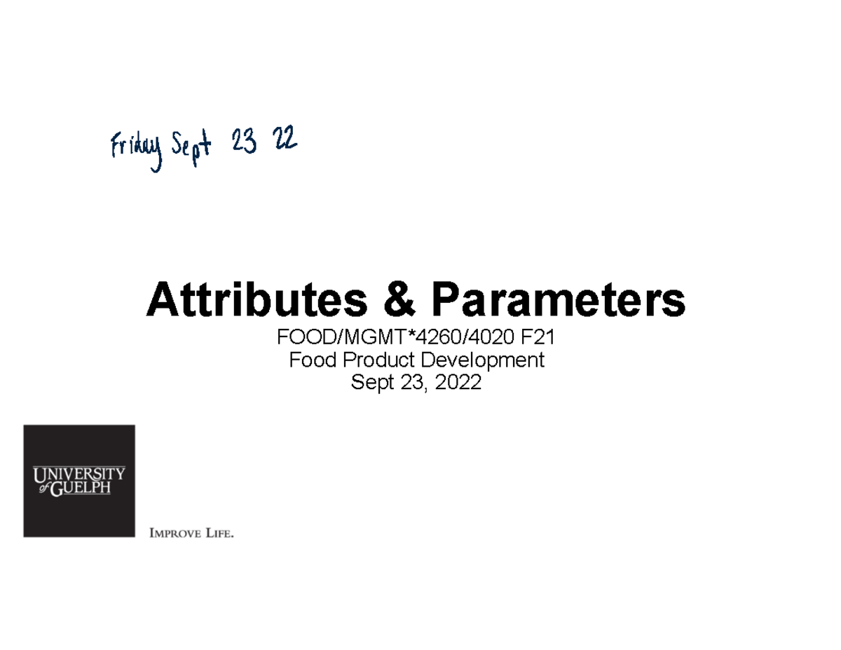 Lecture 05 - Attributes and Parameters - 220923 - $WWULEXWHV 3DUDPHWHUV ...