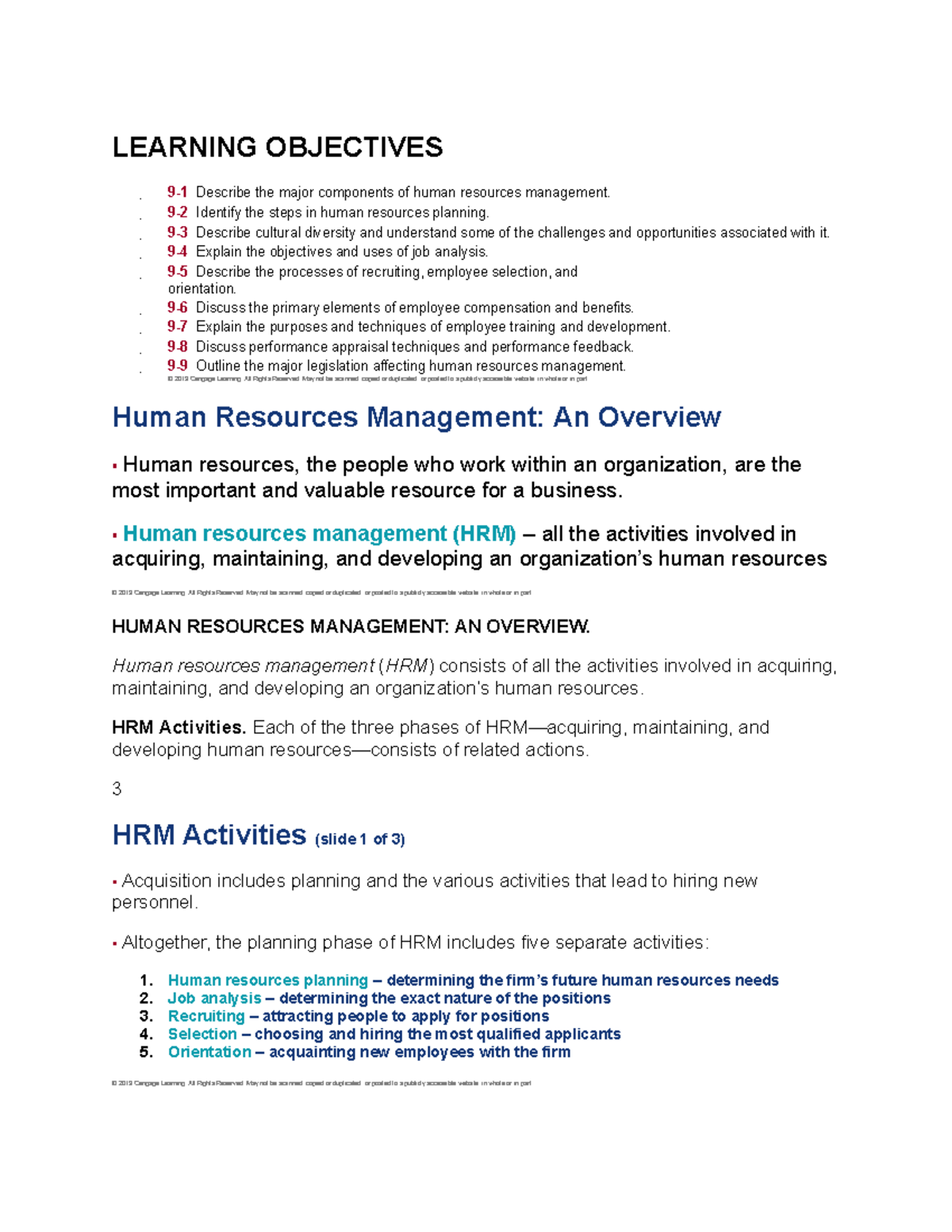 Chapter 9 - LEARNING OBJECTIVES 9-1 Describe the major components of ...