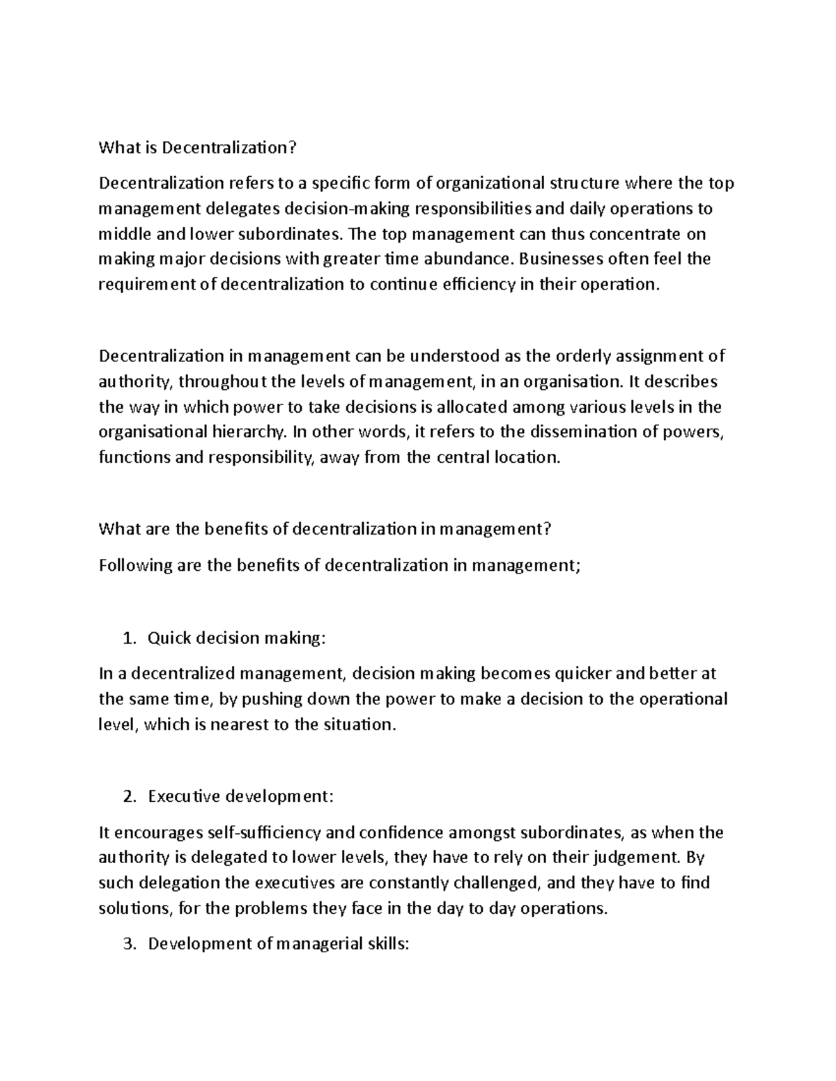 Decentralisation - What is Decentralization? Decentralization refers to ...